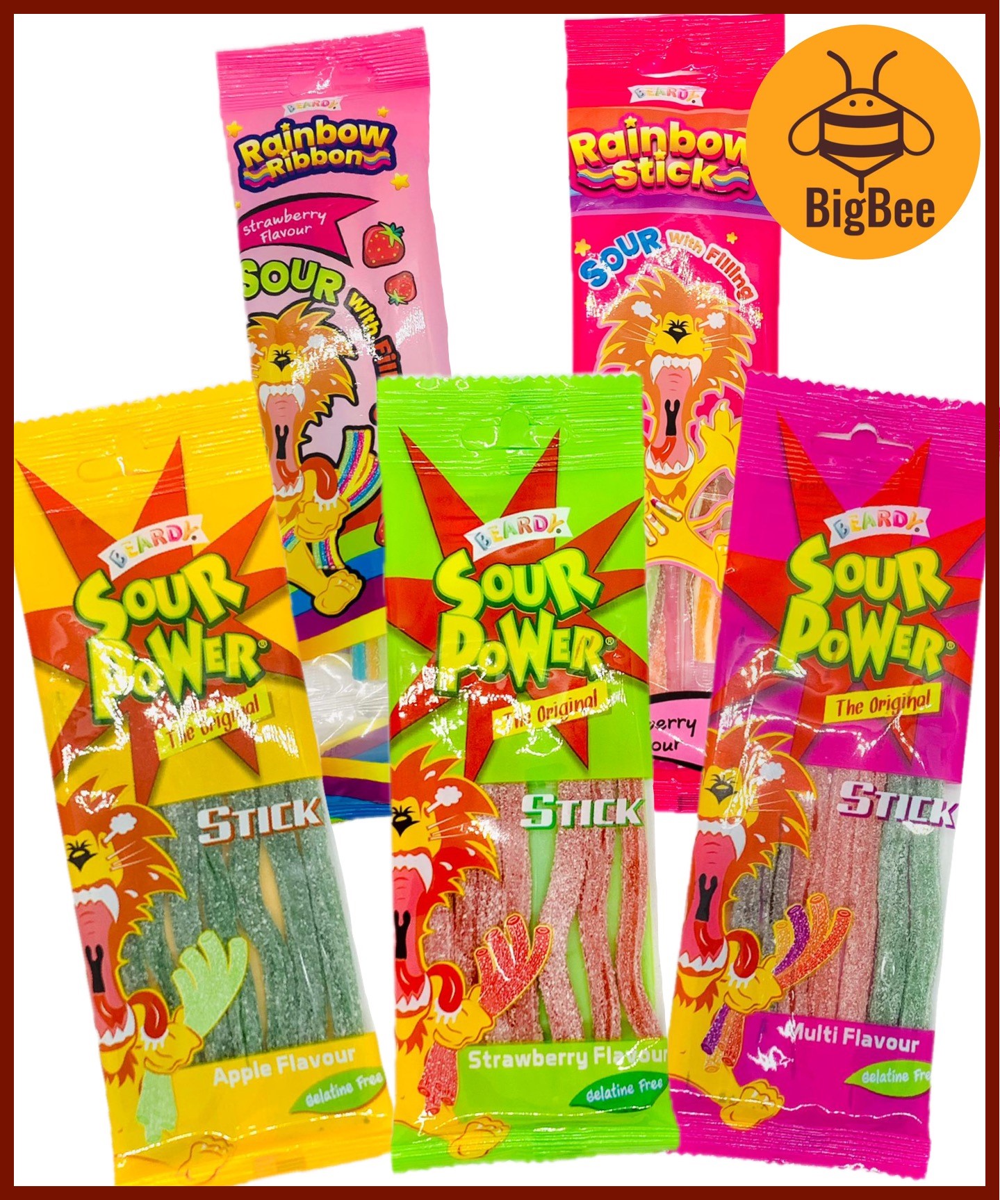 Beardy Fascini - 40g/pkt Sour Power Apple / Strawberry / Multi Flavour ...