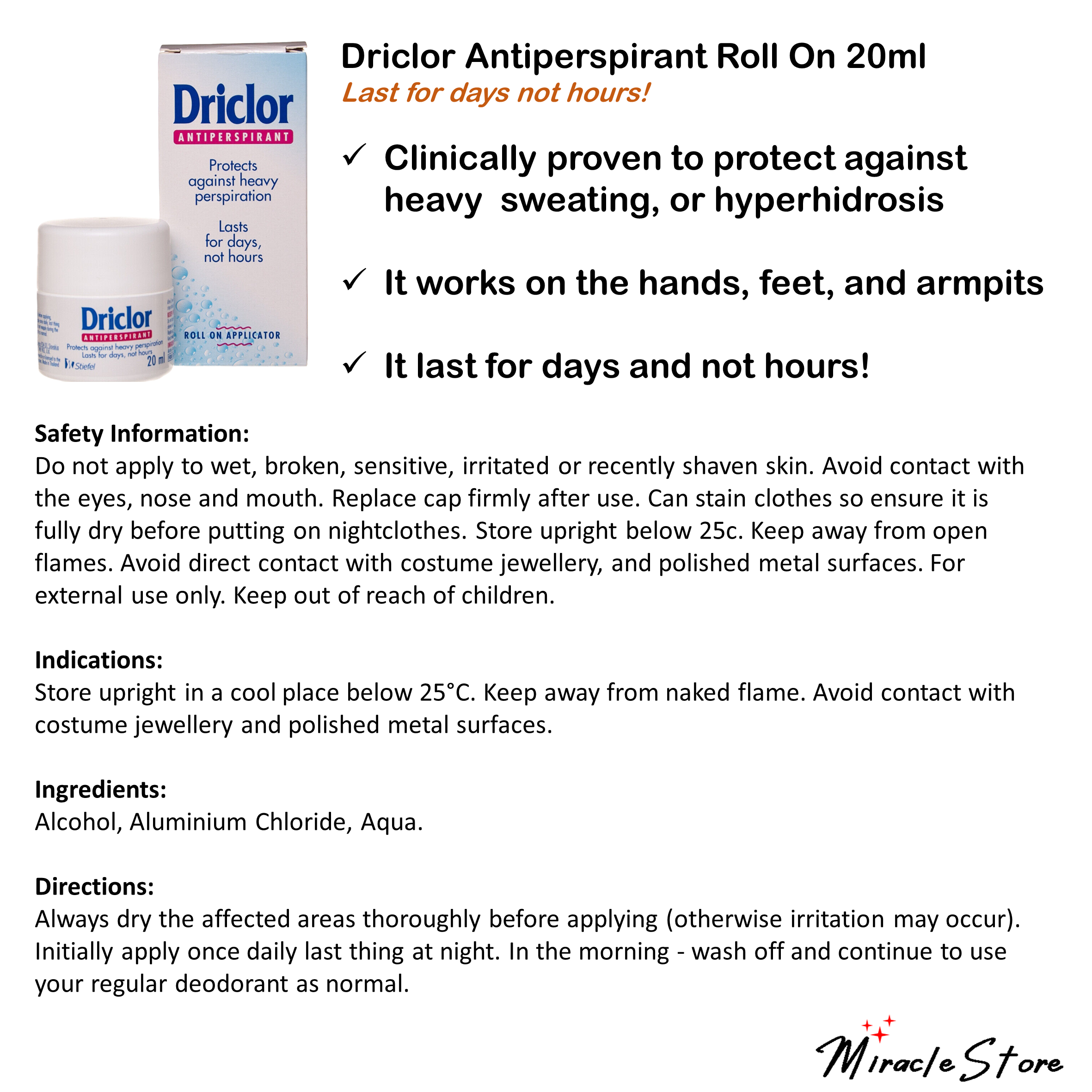 GSK Driclor Antiperspirant Roll On 20ml Deodorant | Shopee Singapore