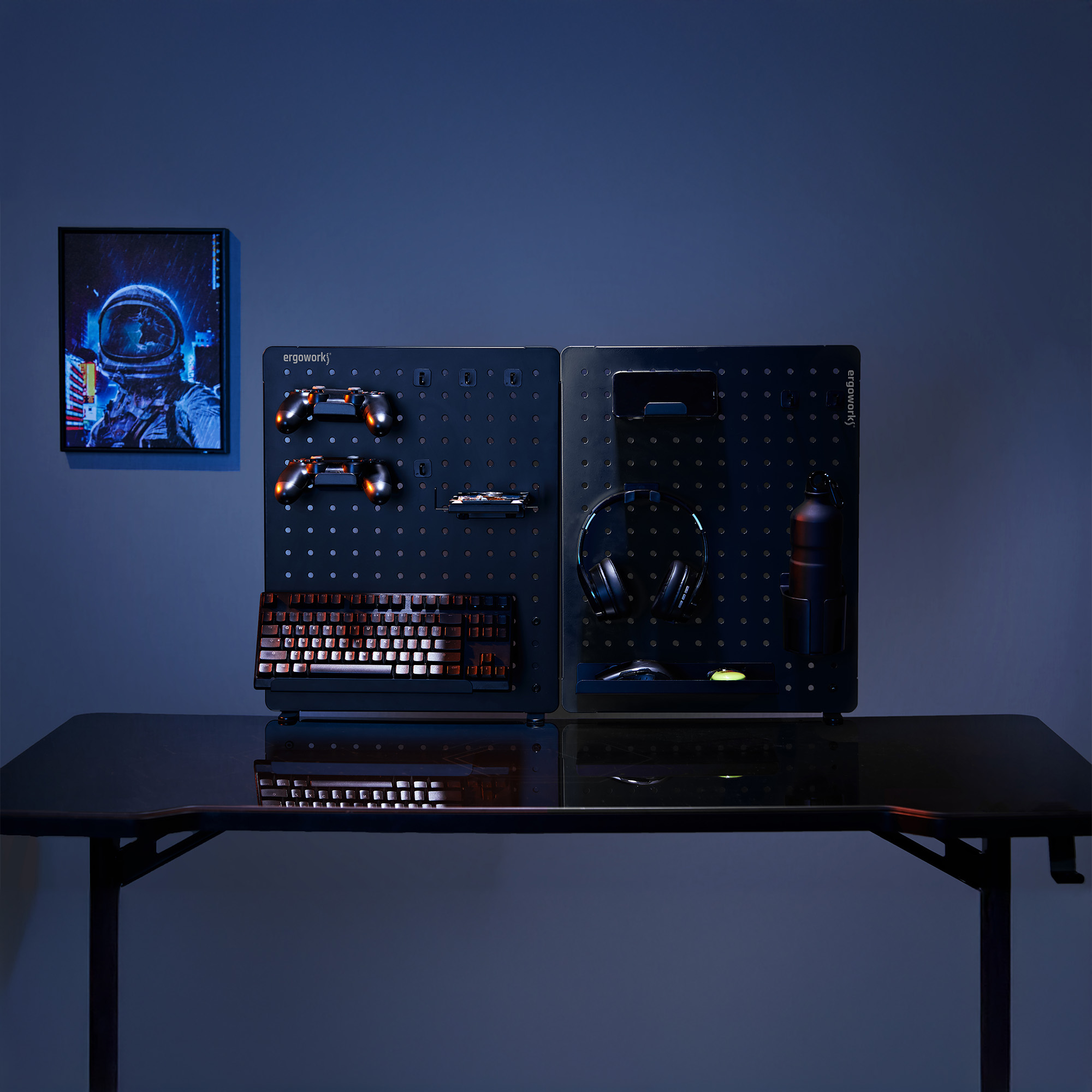 Ergoworks Clamp-On Desk Back Pegboard Organizer Panel & Accessory ...