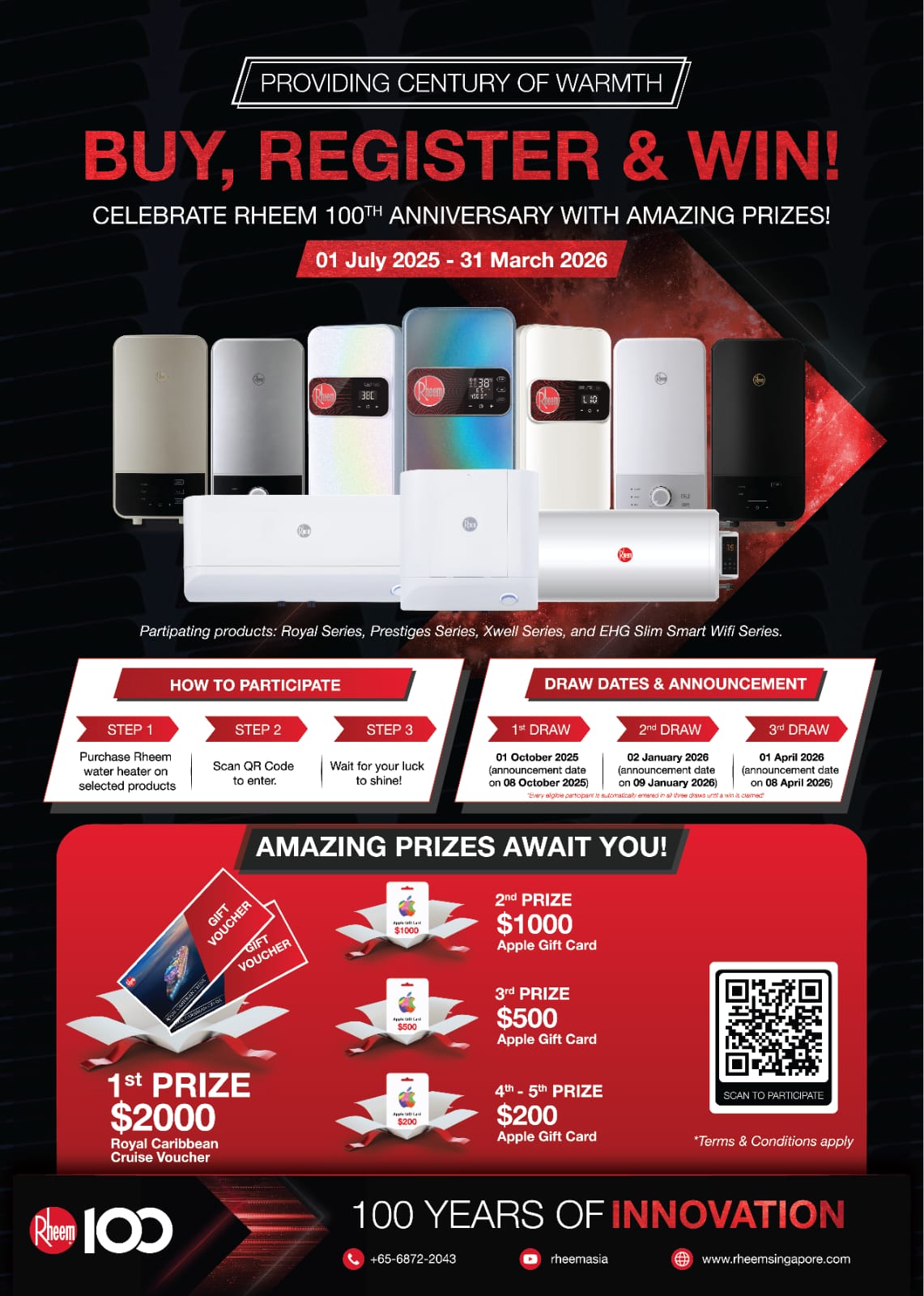 RHEEM ROYAL RBW-33M INSTANT WATER HEATER Soft Touch LCD Display / FREE ...