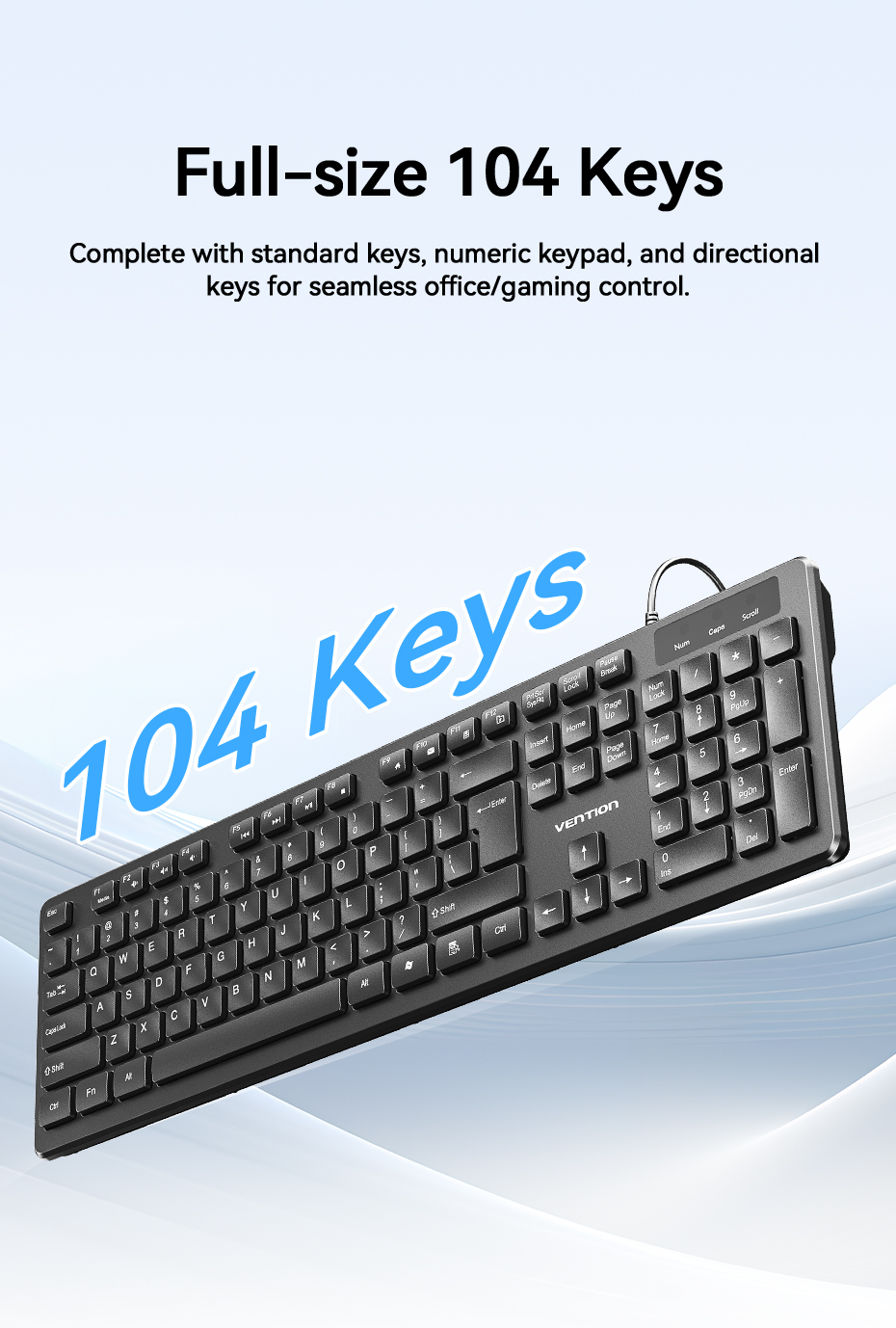 Vention Wired Entry Level Keyboard & Mouse (Black) Office School Home ...