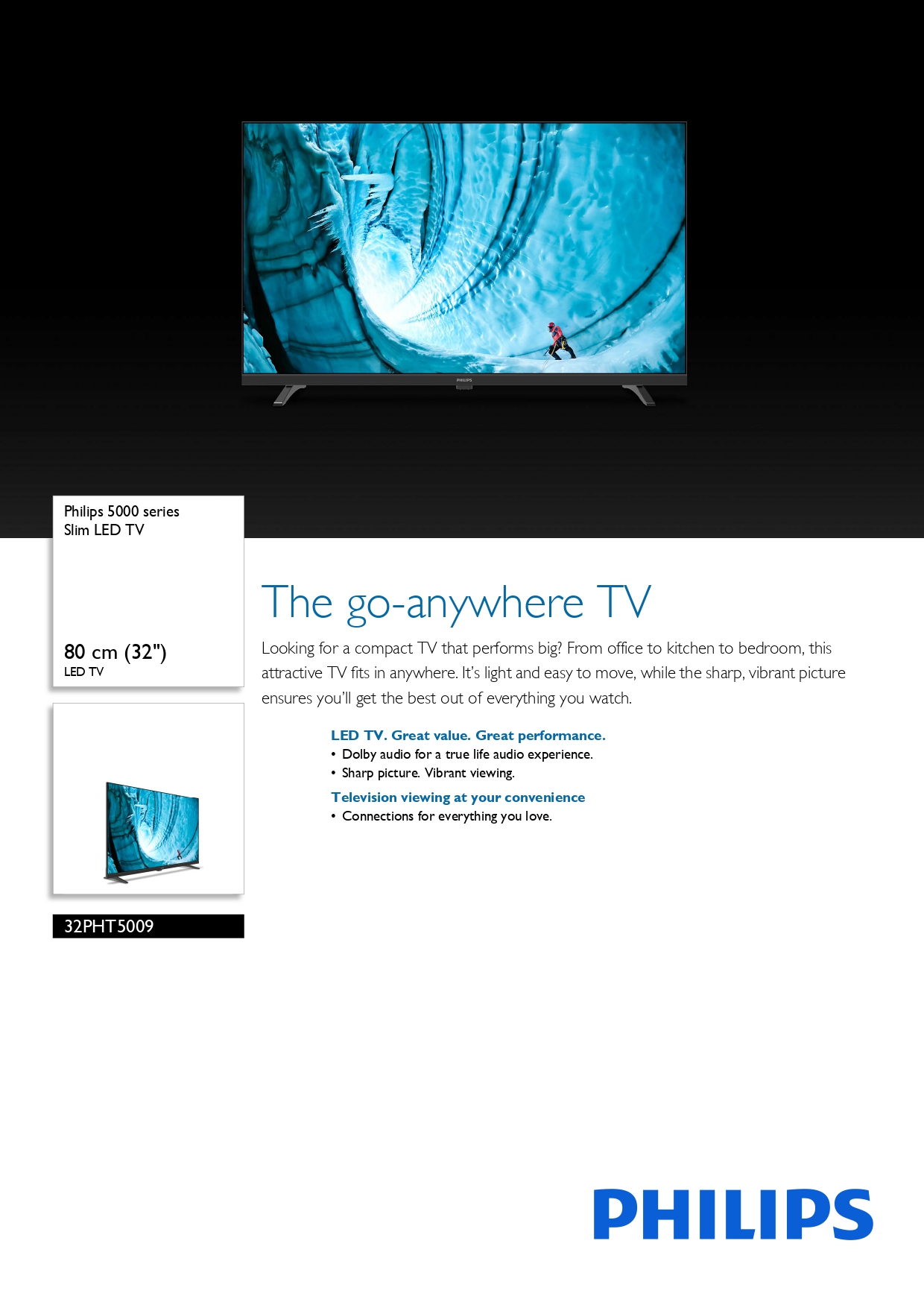 2024 Model PHILIPS 32PHT5009 32 Inch SLIM LED HD Ready NON SMART TV ...