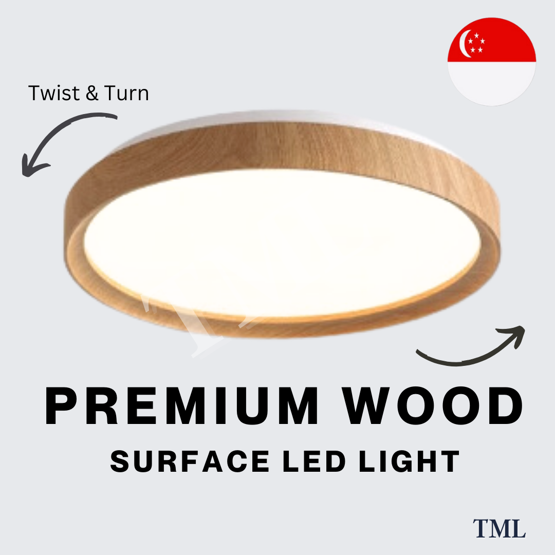 Premium Wood Print LED Surface Ceiling Light Minimalist 18W 36W 48W ...