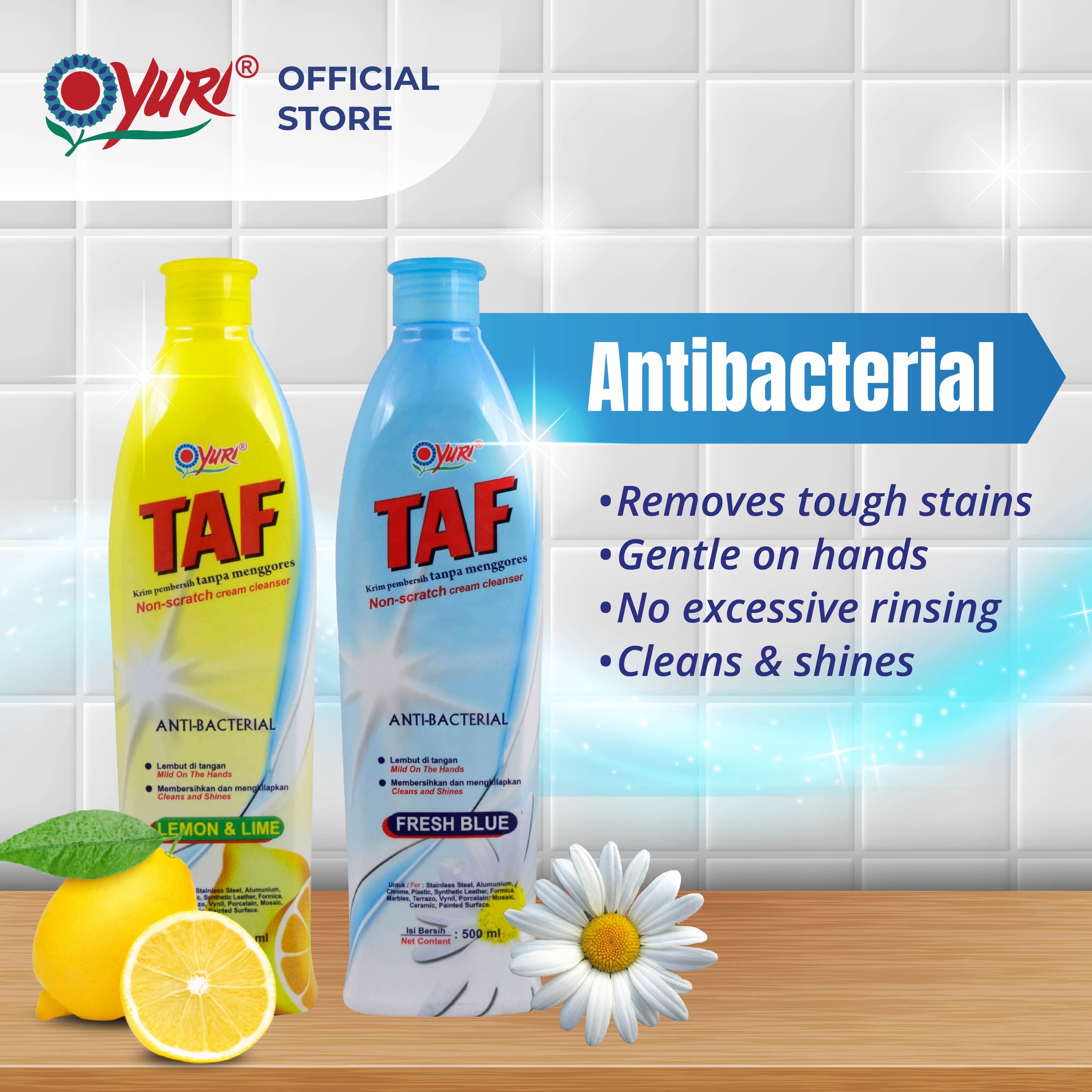 [Buy 4 Get 1 Free] Yuri Taf Non-Scratch Surface Cream Cleanser 500ml x5 ...