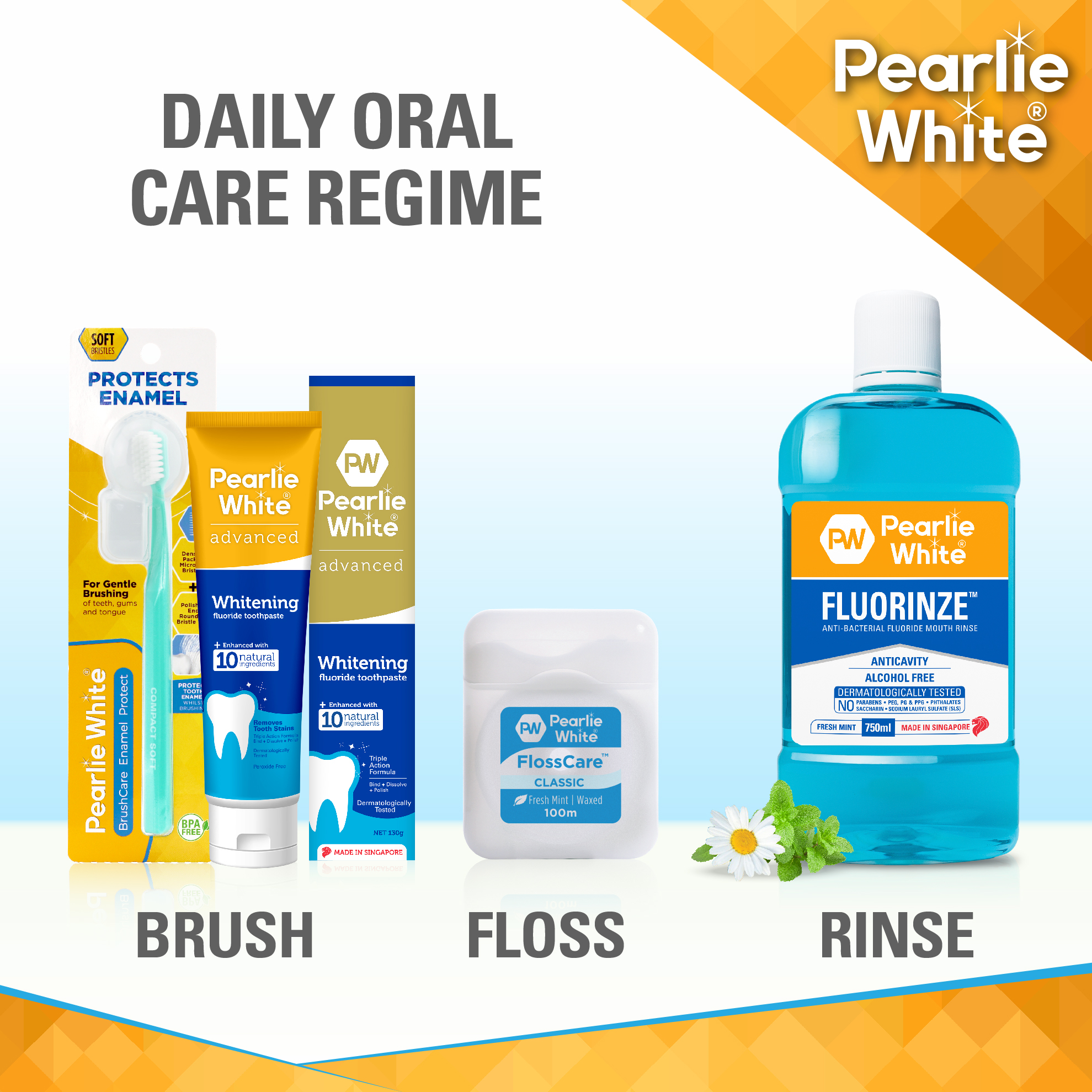 [Bundle of 4] Pearlie White Fluorinze Antibacterial Fluoride Mouth ...