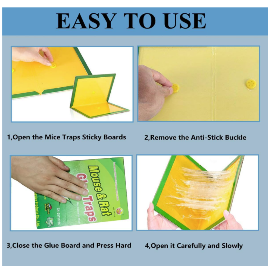 Large Strong Rat Mouse Glue Traps Non-Toxic Pest Control Sticky Boards ...