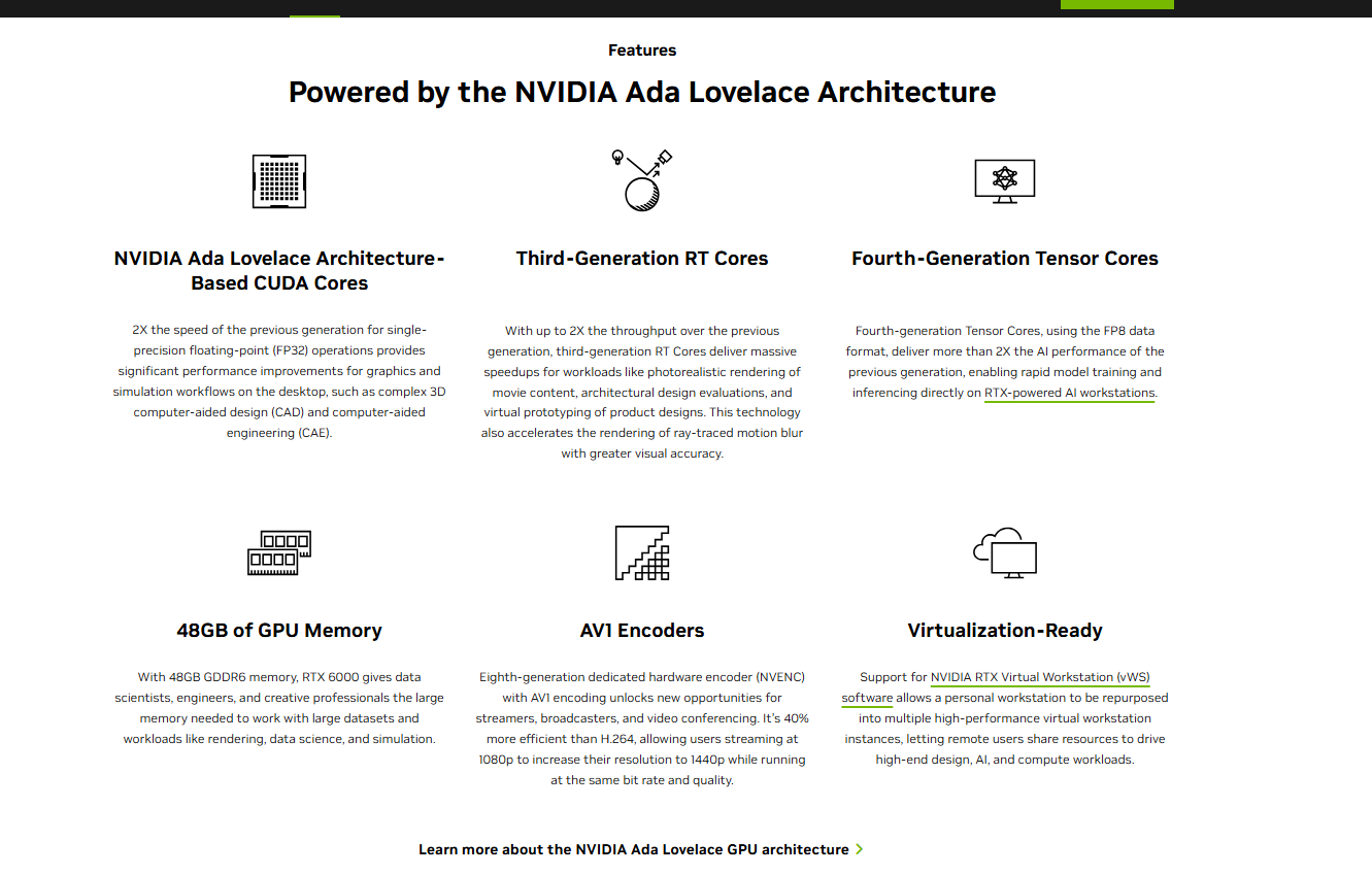 NVIDIA RTX 6000 ADA GEN ADA LOVELACE 48GB VRAM GDDR6 GRAPHICS CARD (3 ...