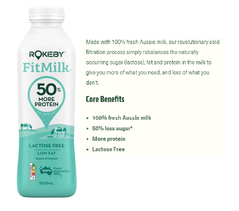 ROKEBY PROTEIN SMOOTHIES 425ml x 4 Bottles/ ROKEBY FITMILK LOW FAT ...