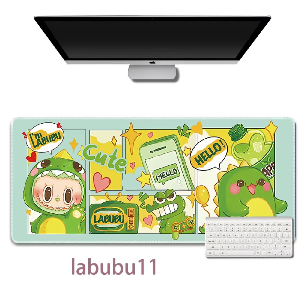 (SG Seller) Cute Cartoon Labubu Mouse Pad Super Large Computer Keyboard ...