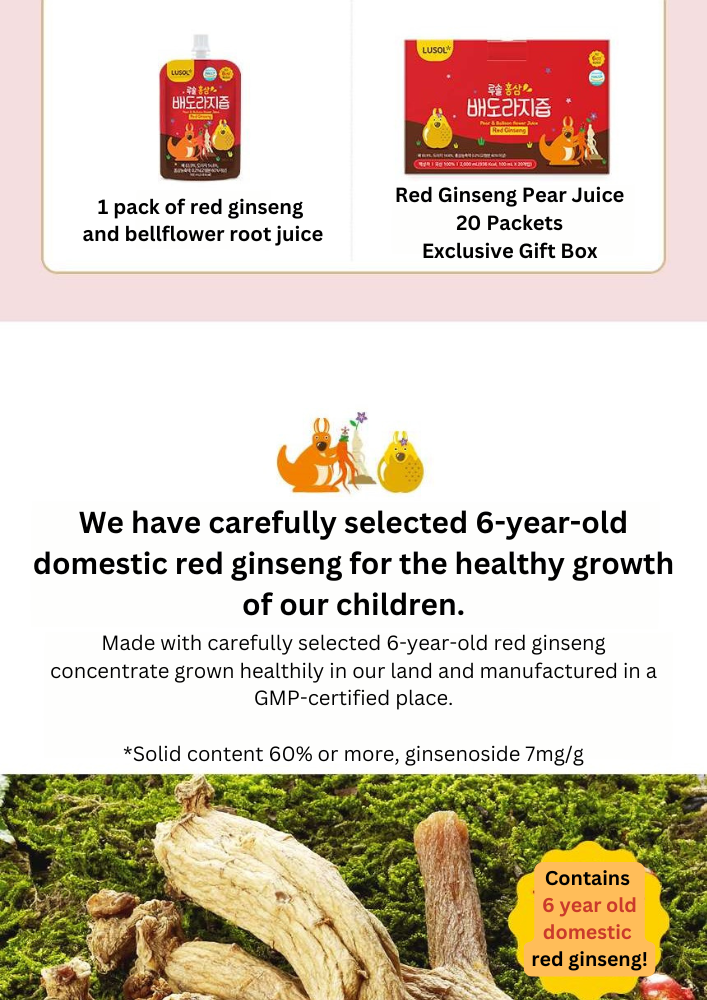 Lusol Baby (100ml x 3 Packs) 100% Korean Ginseng Pear Balloon Flower ...
