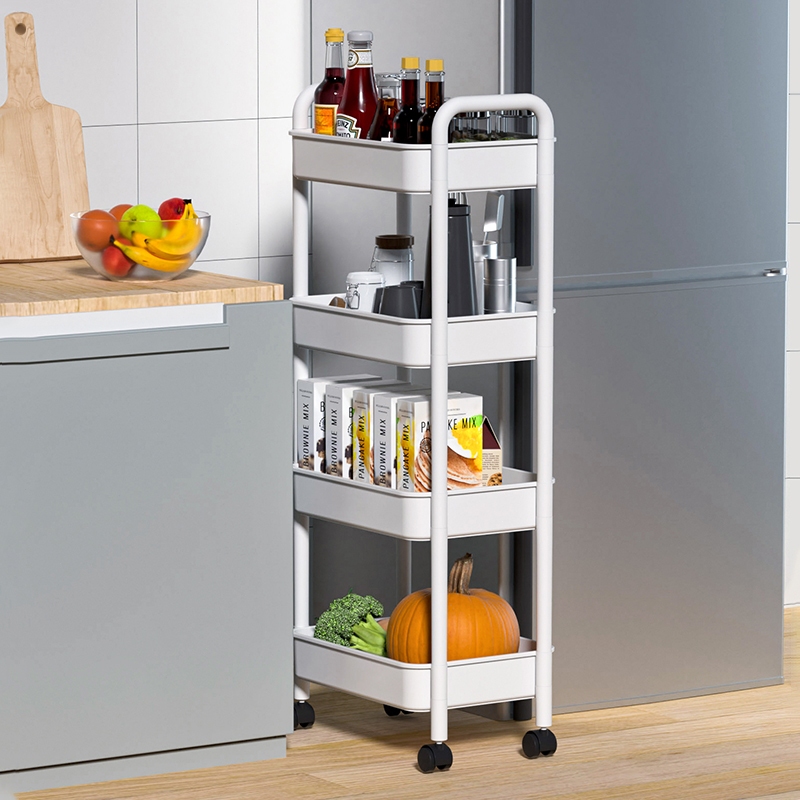 Trolley Rack 3/4/5 Tier Movable Kitchen Storage Organizer Trolley With ...