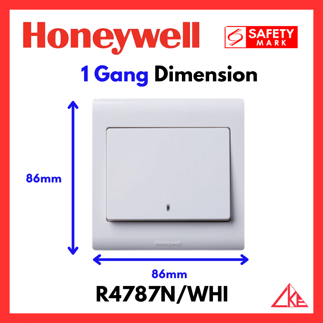 Honeywell R-Series Heater Switch with Neon 1G1W 20AX DP ( R4787N/WHI ...