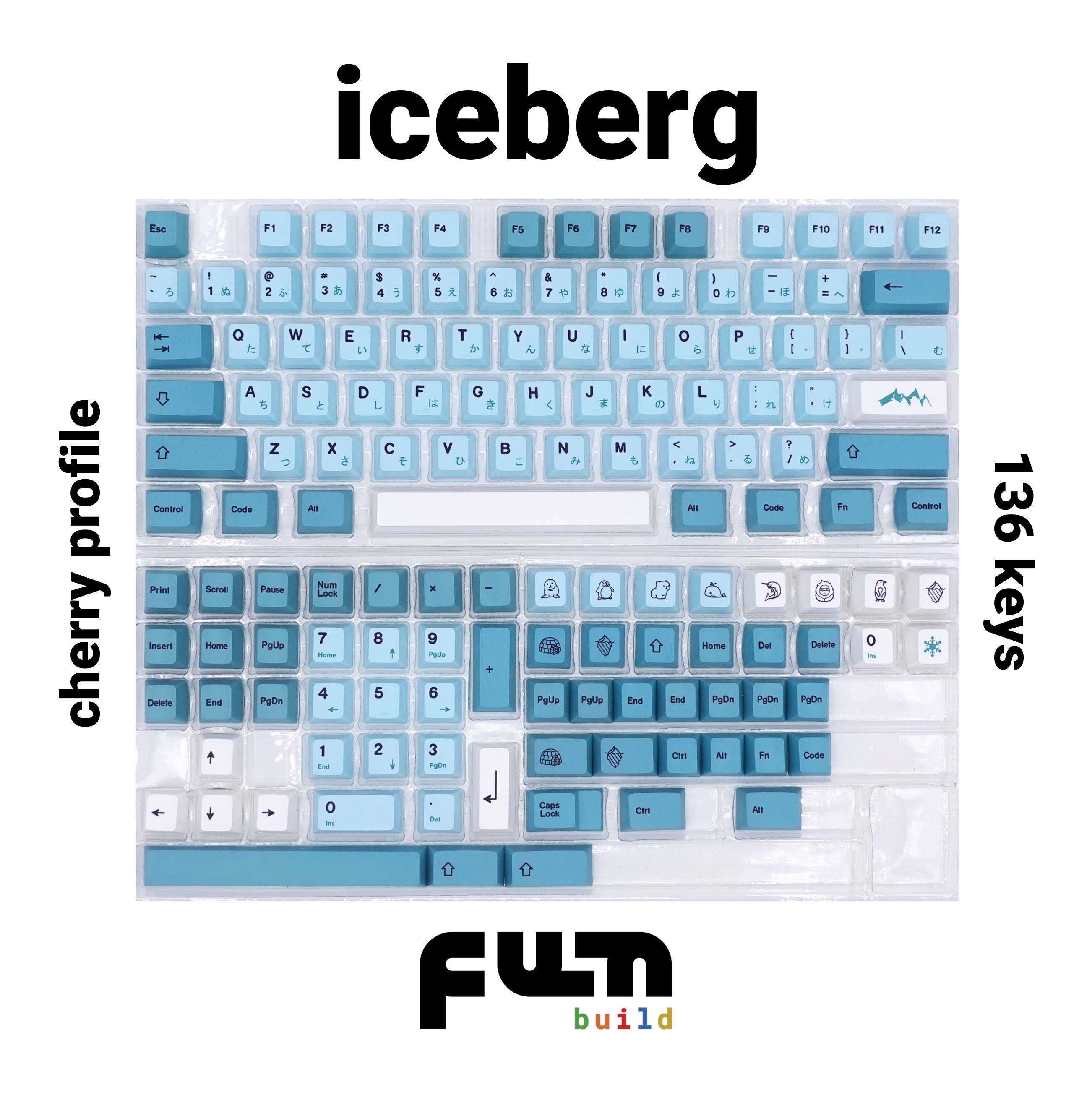[ICEBERG Keycaps][Cherry Profile] Dye Sublimation Printed 136 Keys for ...