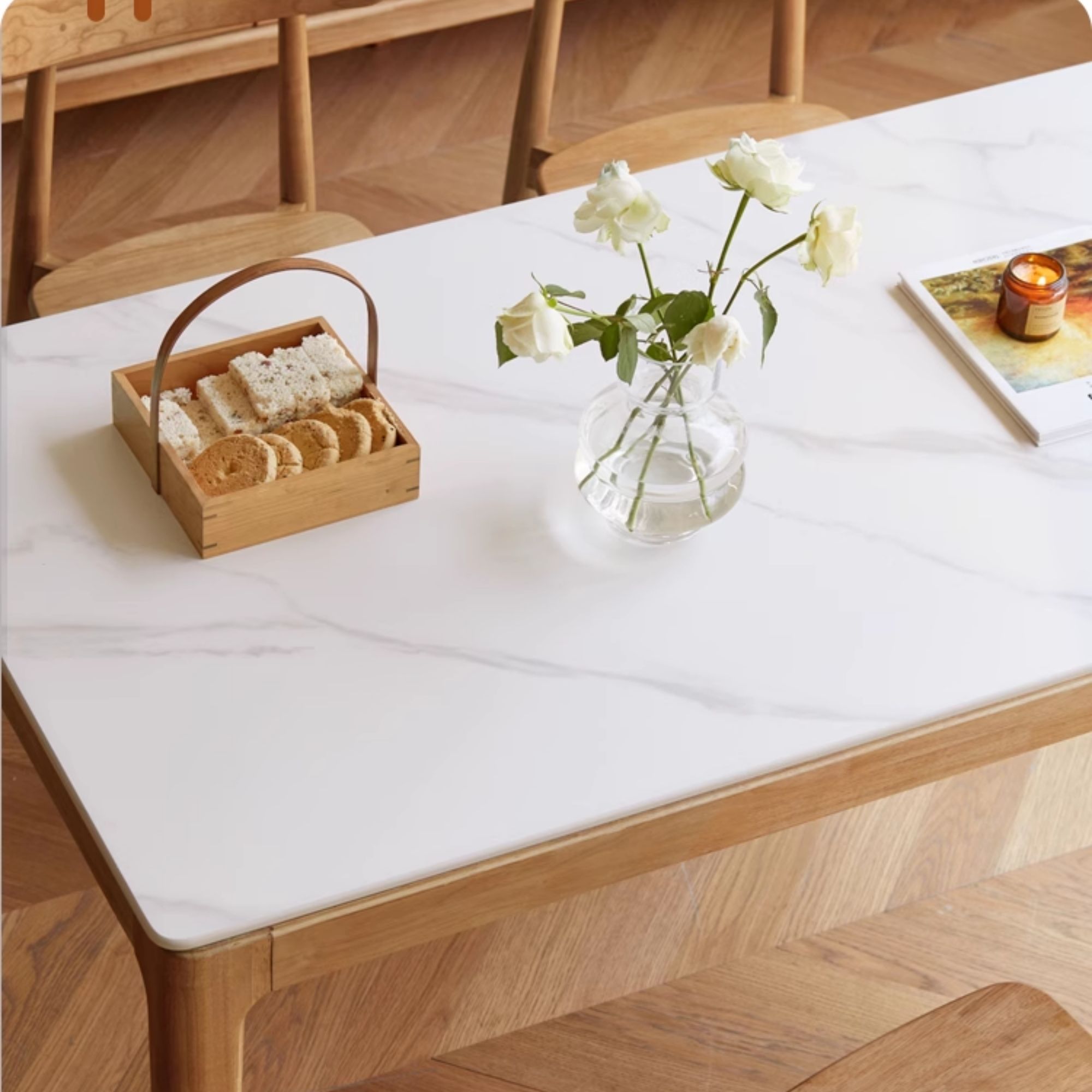 Cozylant Tatum Dining Table Set / Sintered Stone Table / Solid Rubber ...