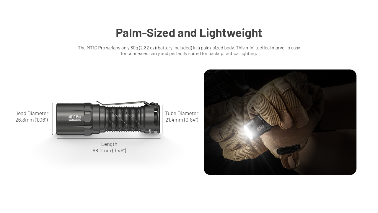 Nitecore MT1C PRO Torchlight 1000 Lumens | Shopee Singapore