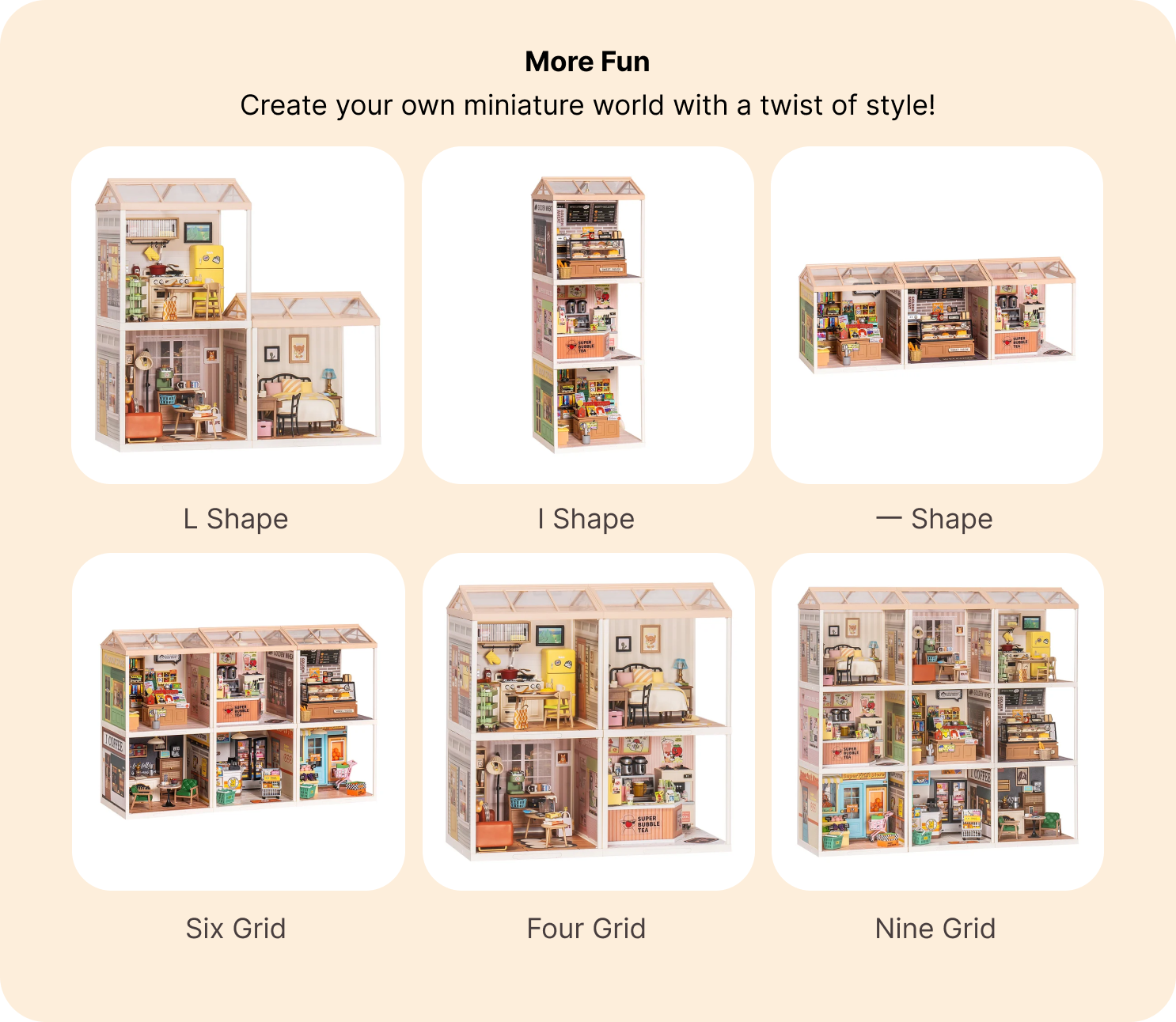 Kidztime X Robotime Rolife DIY Miniature House Super Creator/3D Puzzles ...