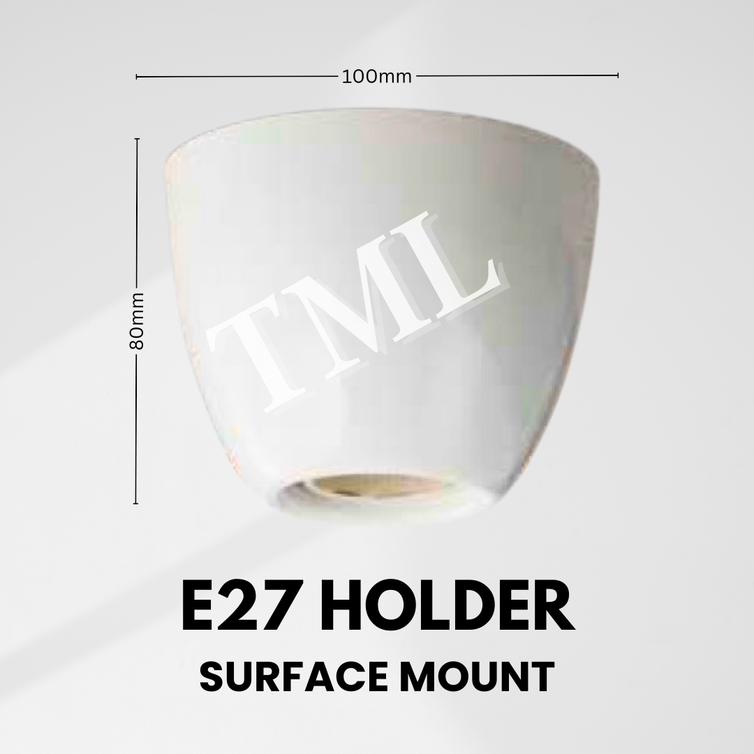 E27 Lamp Holder Ceiling Light Wall Light Bulb Holder White Chrome Wood ...