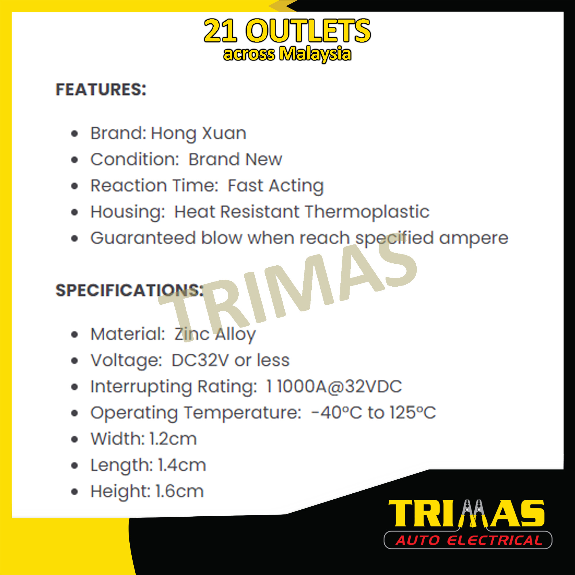 SS-MF Original Proton Perodua Toyota Nissan Car Cartridge Main Fuse ...