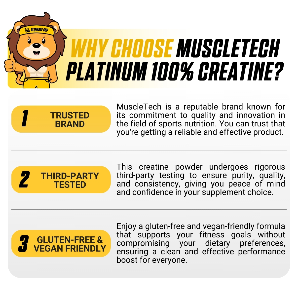 Muscletech, Platinum 100% Creatine, Essential Series, Strength & Muscle ...