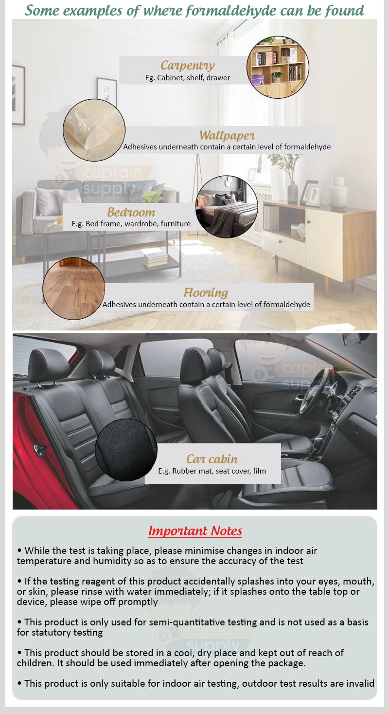 Indoor Space Formaldehyde Concentration Level DIY Self Test Kit ...