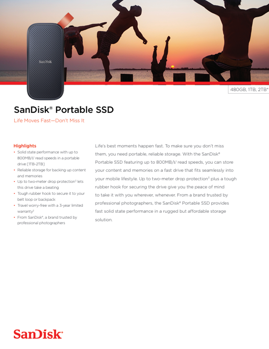 SanDisk 1TB I 2TB Portable External SSD E30- Up to 520MB/s USB-C USB 3. ...
