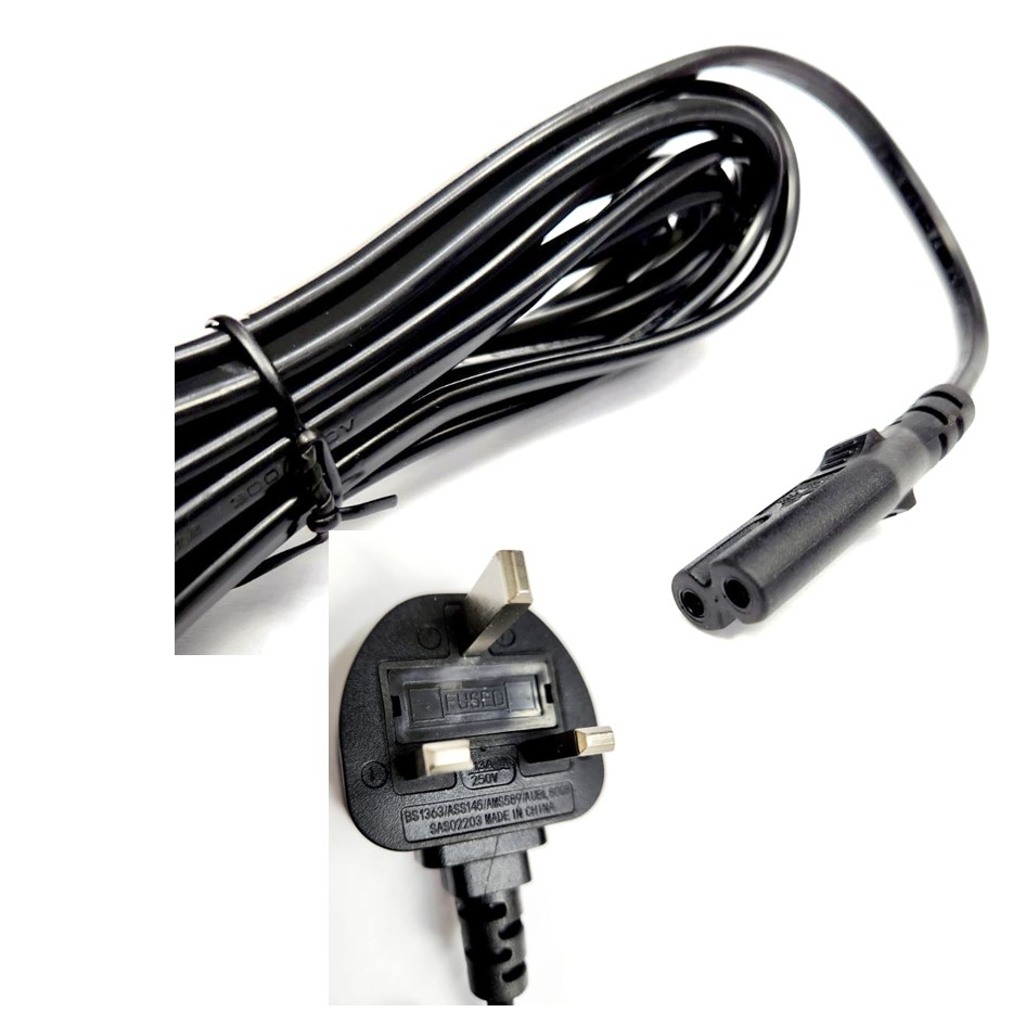 C7 Figure 8 to UK/SG 3Meter 3pin Power cord / UBILL 3M power cable C-7 ...