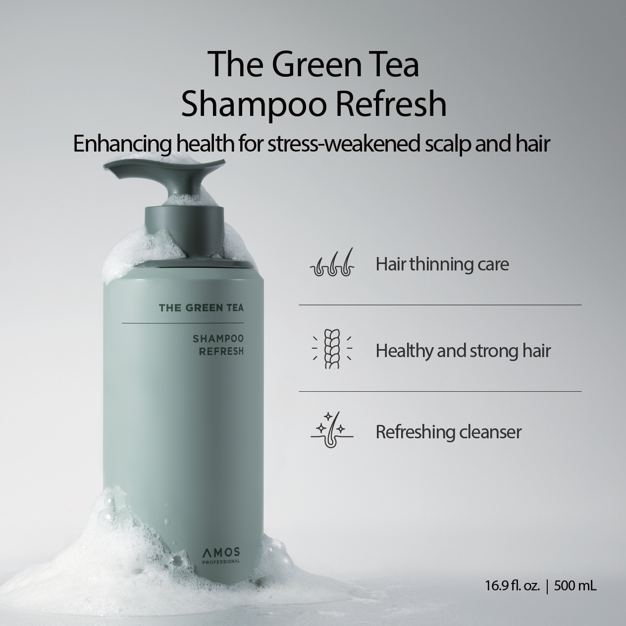 [AMOS PROFESSIONAL] The Greentea Shampoo Refresh 500ml (RENEWAL 2024 ...