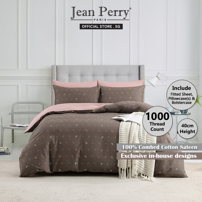Jean Perry Luxury Hotel 1000TC Cotton Bedsheet Set I Fitted Sheet I ...