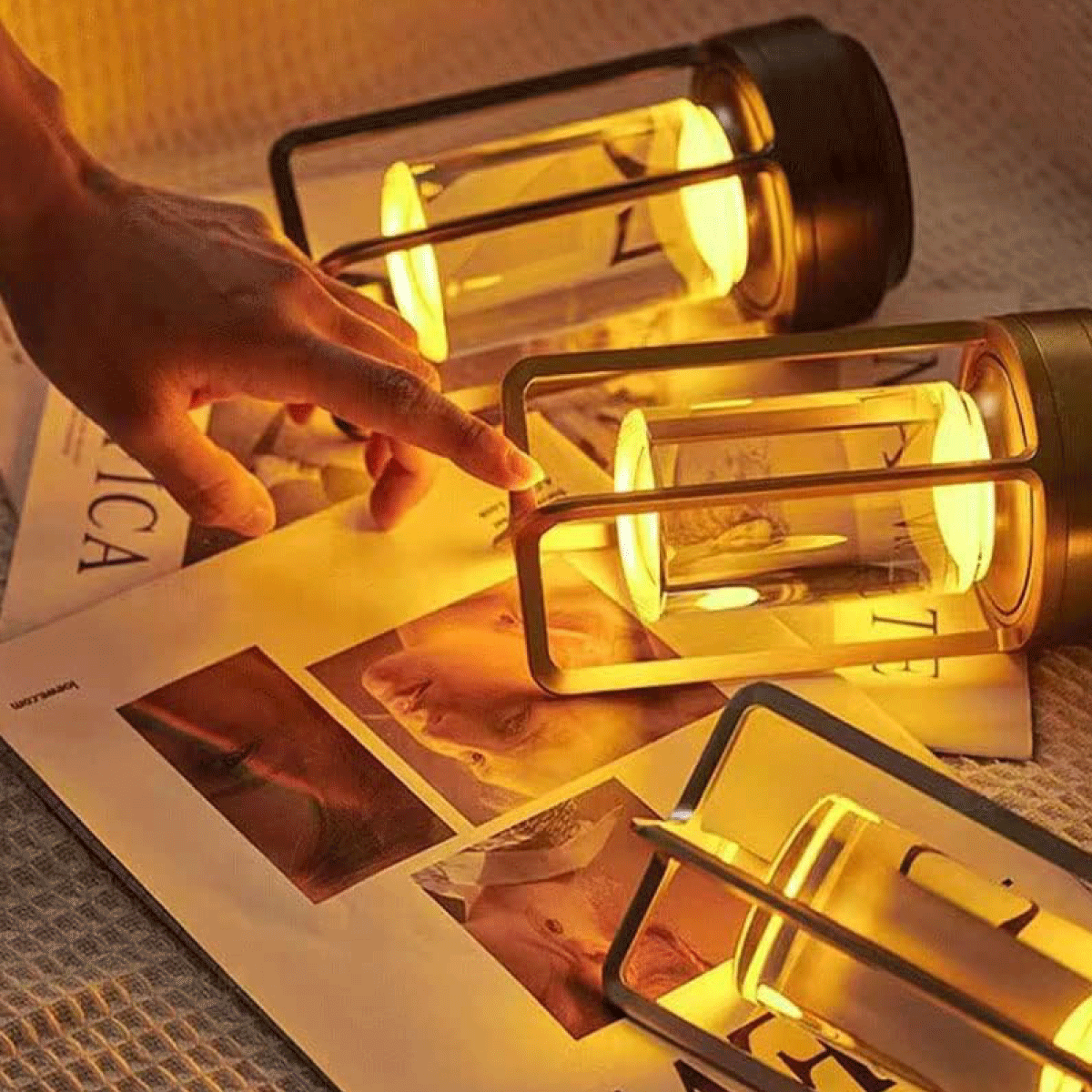 Vfocs Rechargeable Table Lamp: Portable Desk Lamp with Dimmable Night ...
