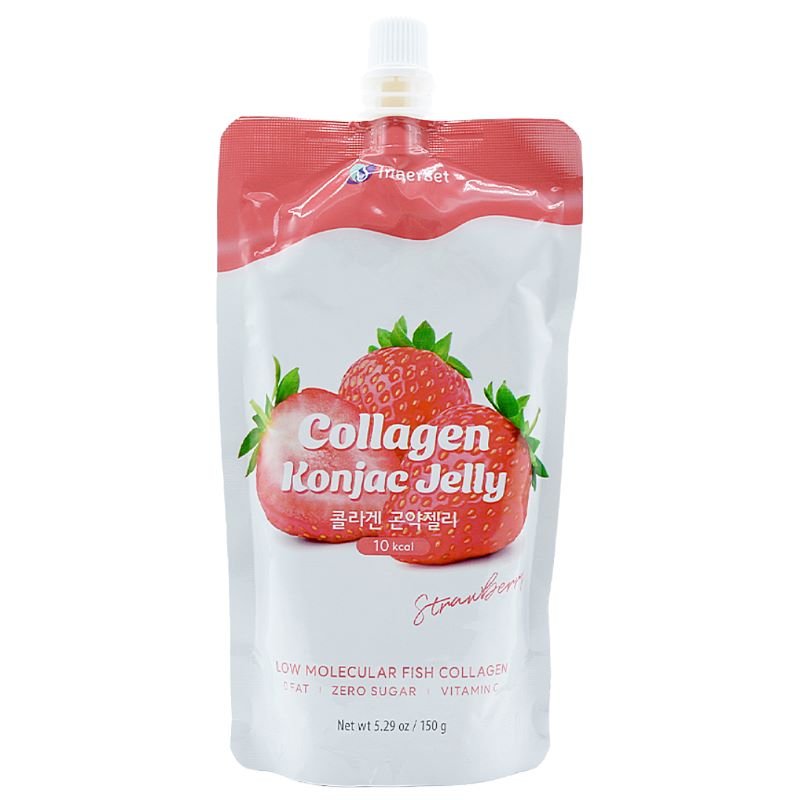 INNERSET Collagen Konjac Jelly – Strawberry Flavour, 150g X 10 Pouches ...