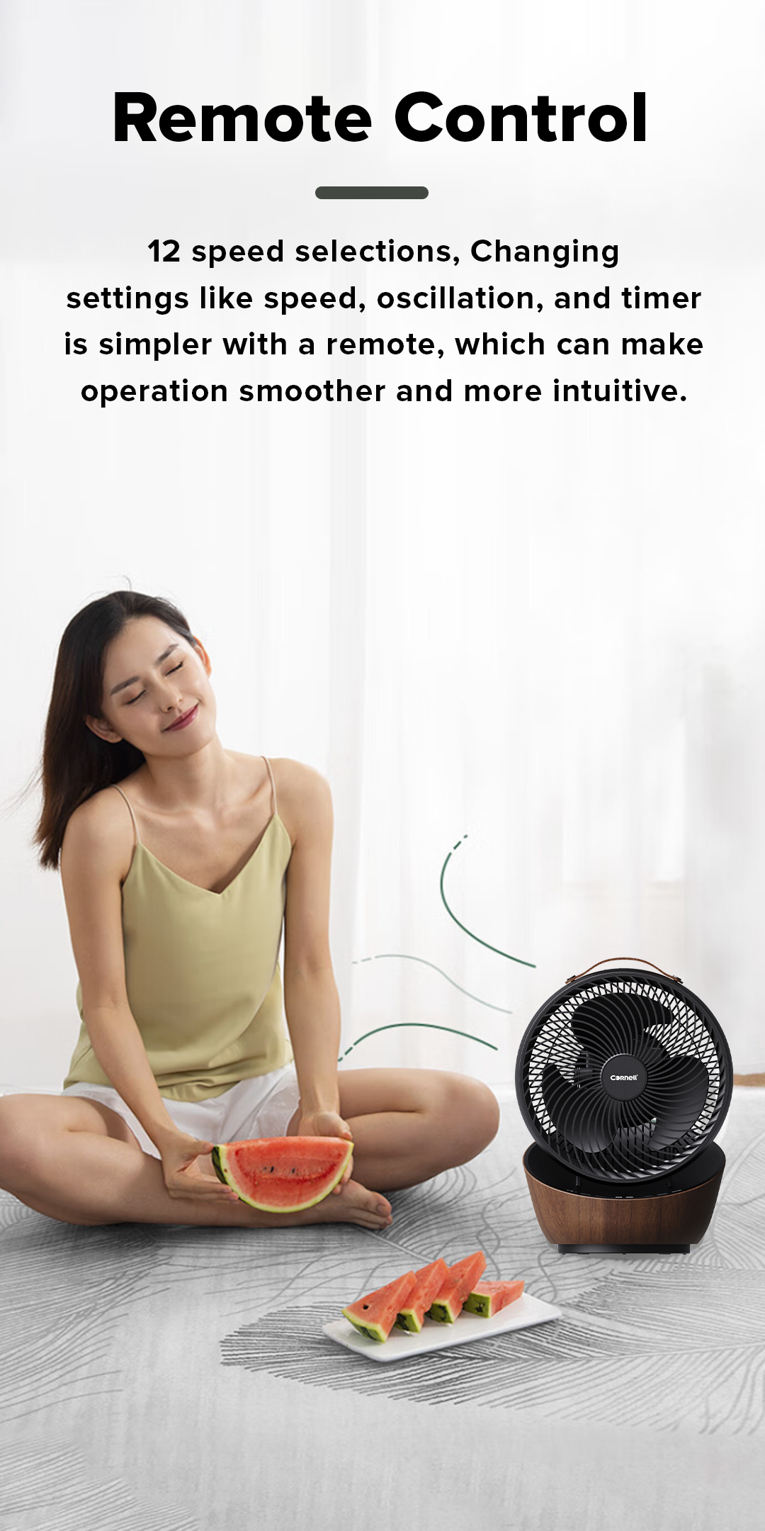 Cornell 10 Inch DC High Velocity Air Circulator Fan with Remote Control ...