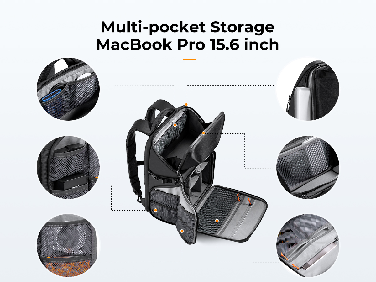 K&F Concept 20L Hard Shell Camera Backpack -Breathable Business Bag, Removable Dividers ...