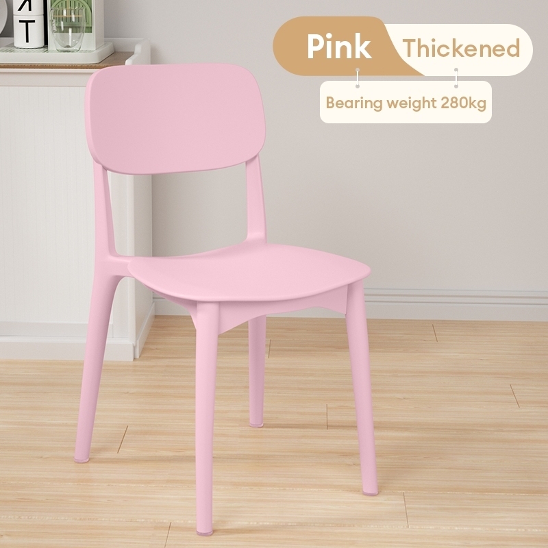 【Multi-Color】Nordic Plastic Chair Dining Chair Stackable Home Chair ...