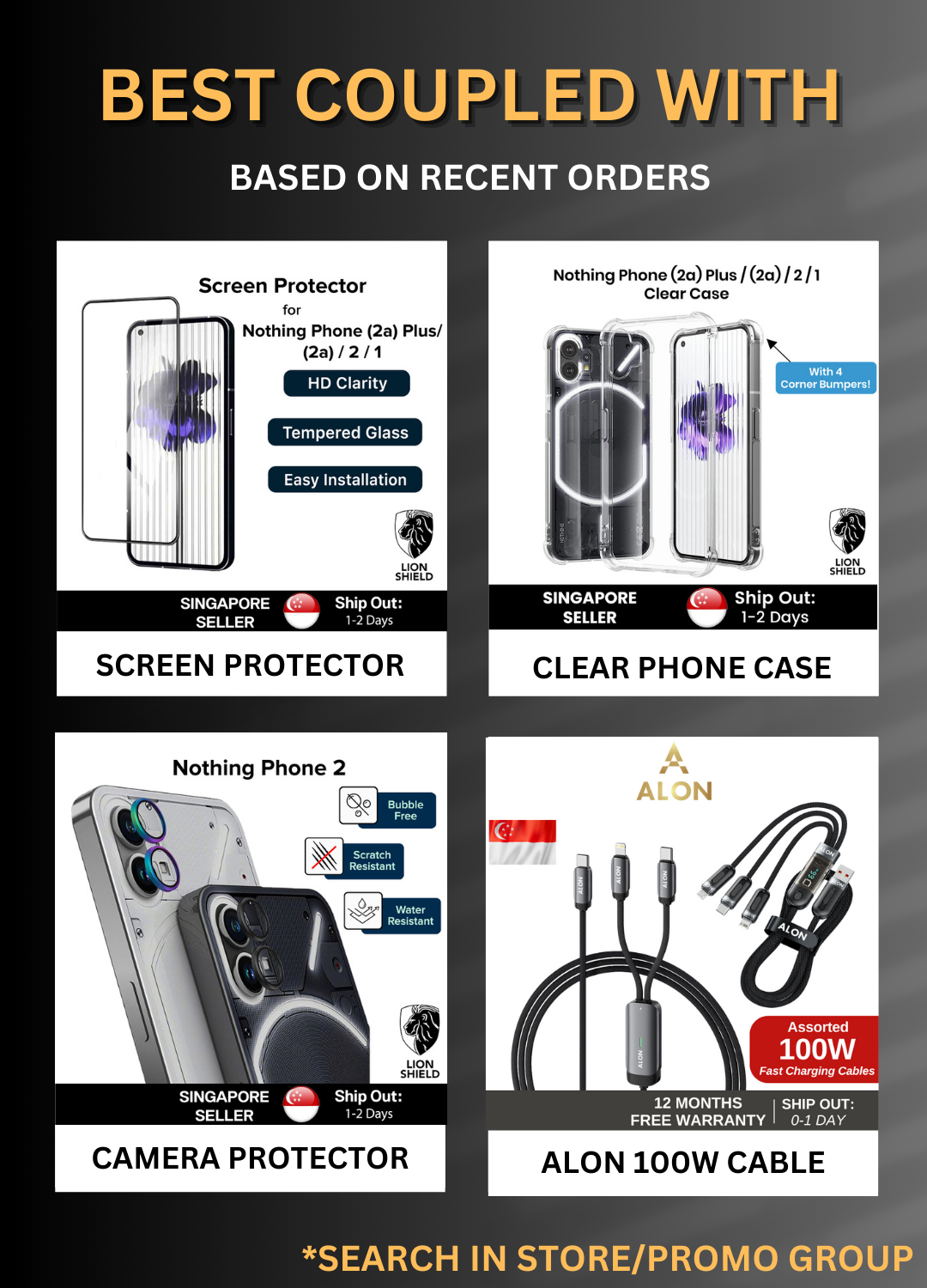 (SG) LionShield Nothing Phone 3a / 3a Pro / 2a / 2a Plus 5G / 2 / 1 ...