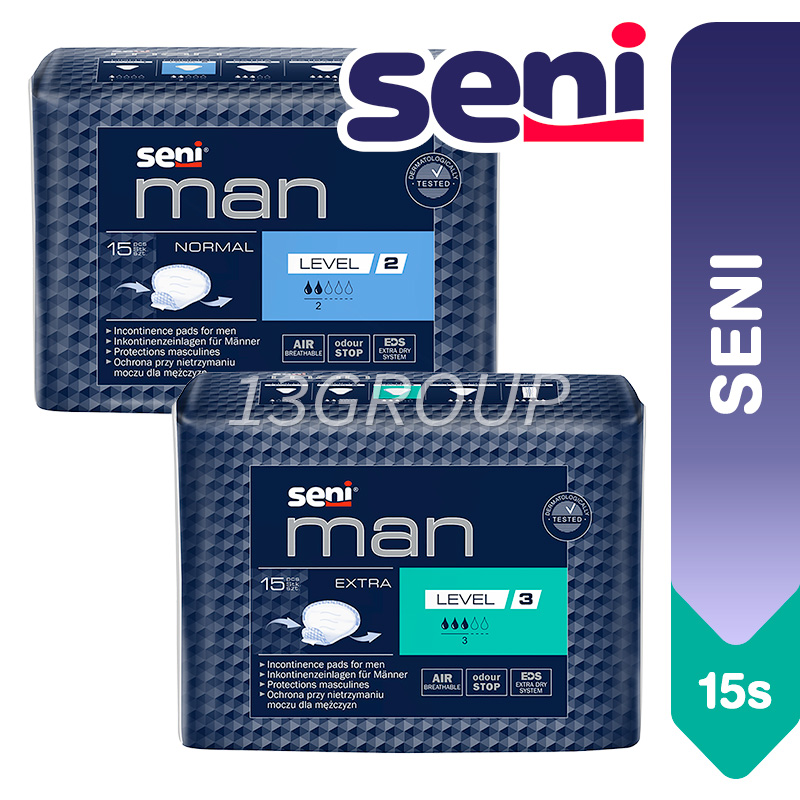 Seni Men Incontinence Pads Normal Extra Adult Diapers, 15s | Shopee ...