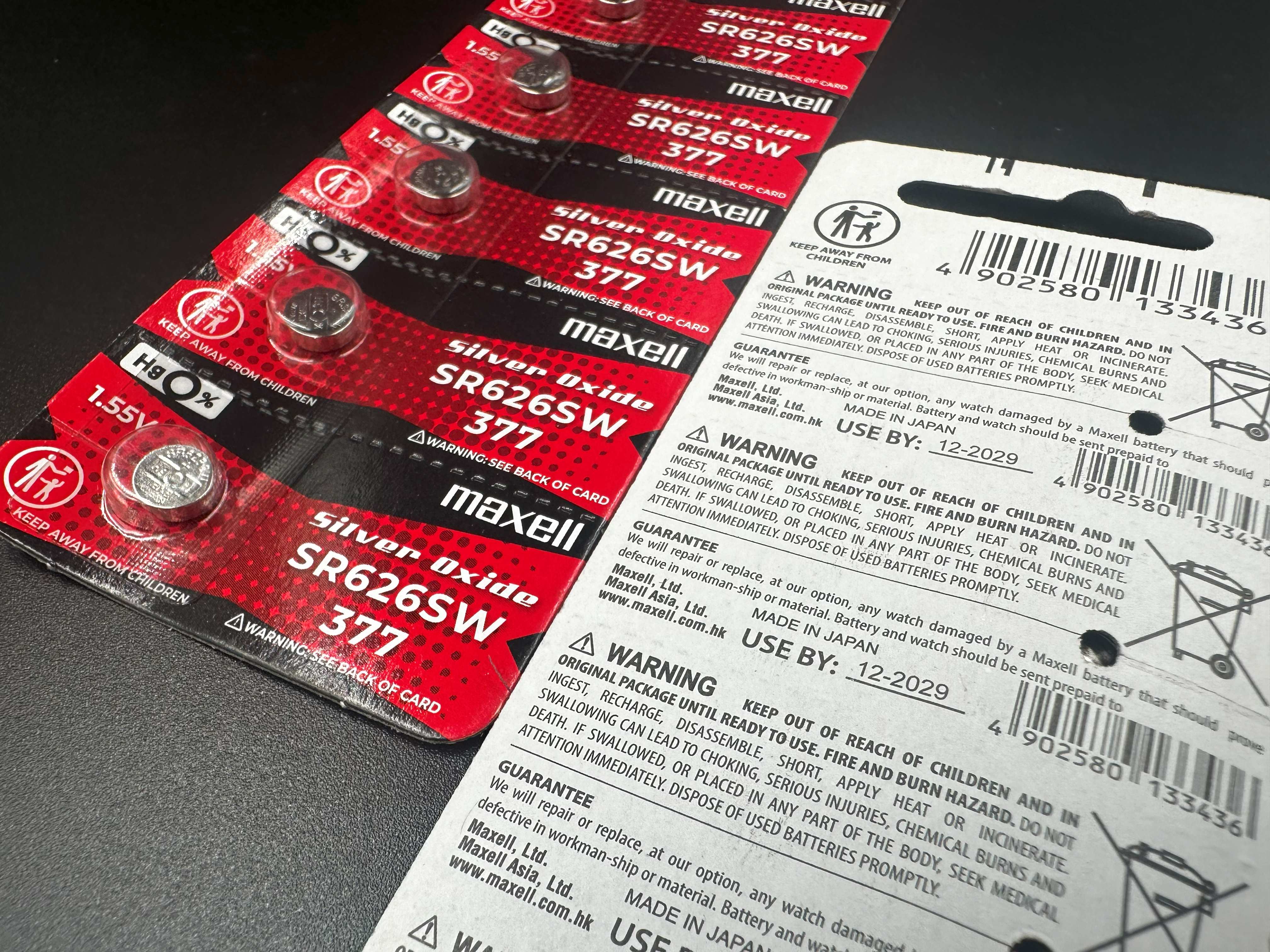 5pcs Maxell SR626SW SR621SW SR916SW SR920SW Silver Oxide 1.55V ...