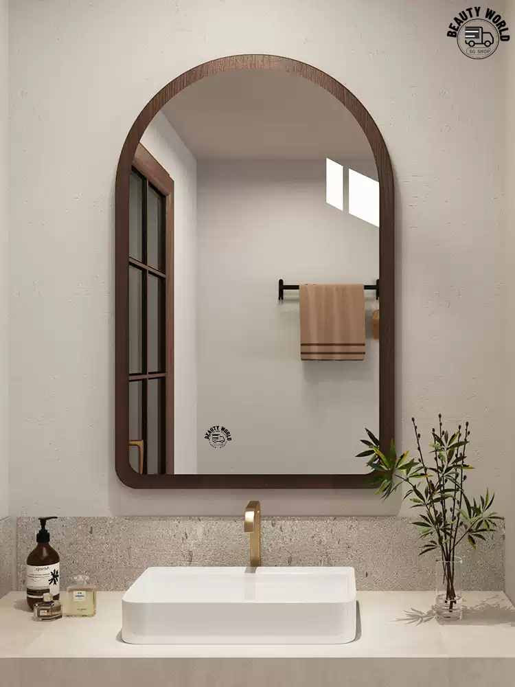 [SG Seller]Living Room Vestibule Decoration Mirror Solid Wood Desktop ...