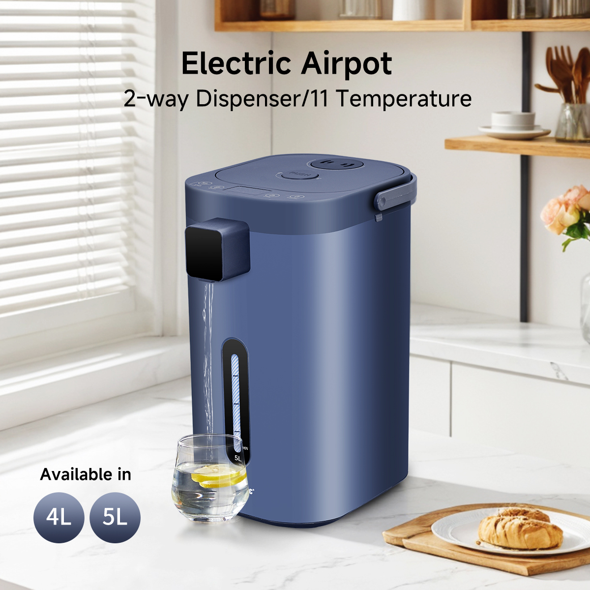 PowerPac 4L Electric Airpot with 2-way Instant Hot Water Dispenser and ...