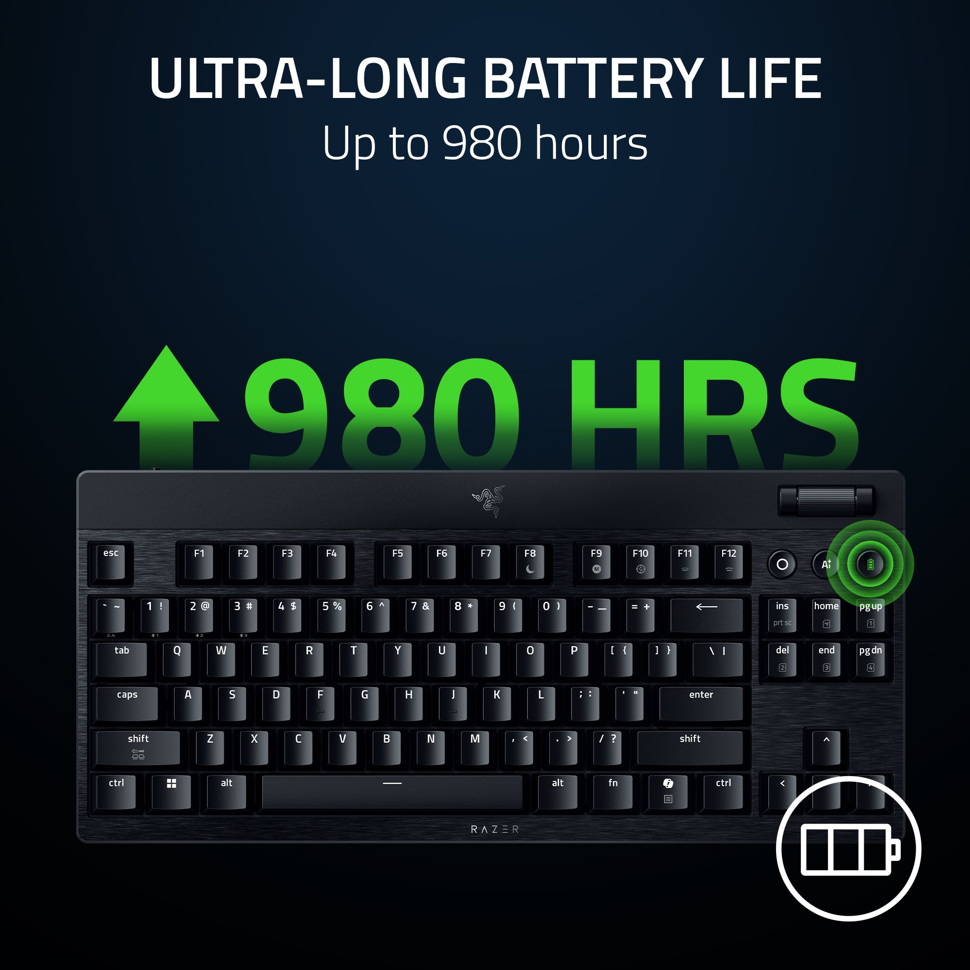 Razer BlackWidow V4 Low-Profile HyperSpeed – TKL / Full-Size Wireless ...