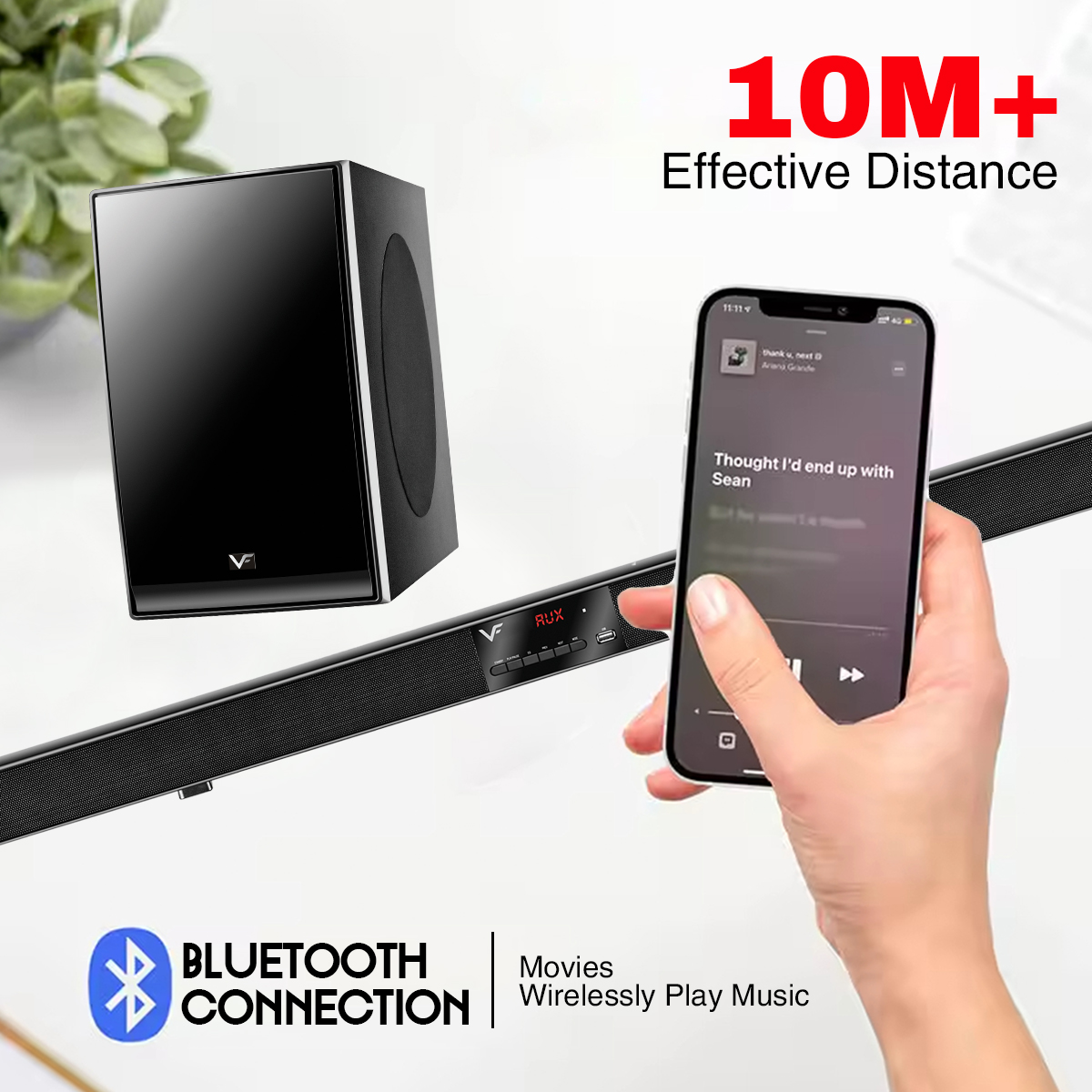 VINNFIER HYPERBAR 300 BTU Soundbar with Subwoofer with 3D Effect ...