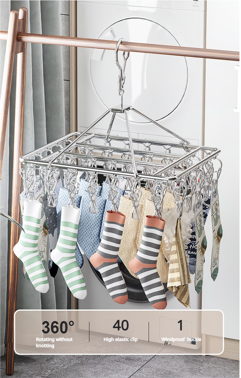 [🇸🇬SG Stock]Stainless Steel Sock Rack Extra Thick Wire Clip 6/10/20/30 ...