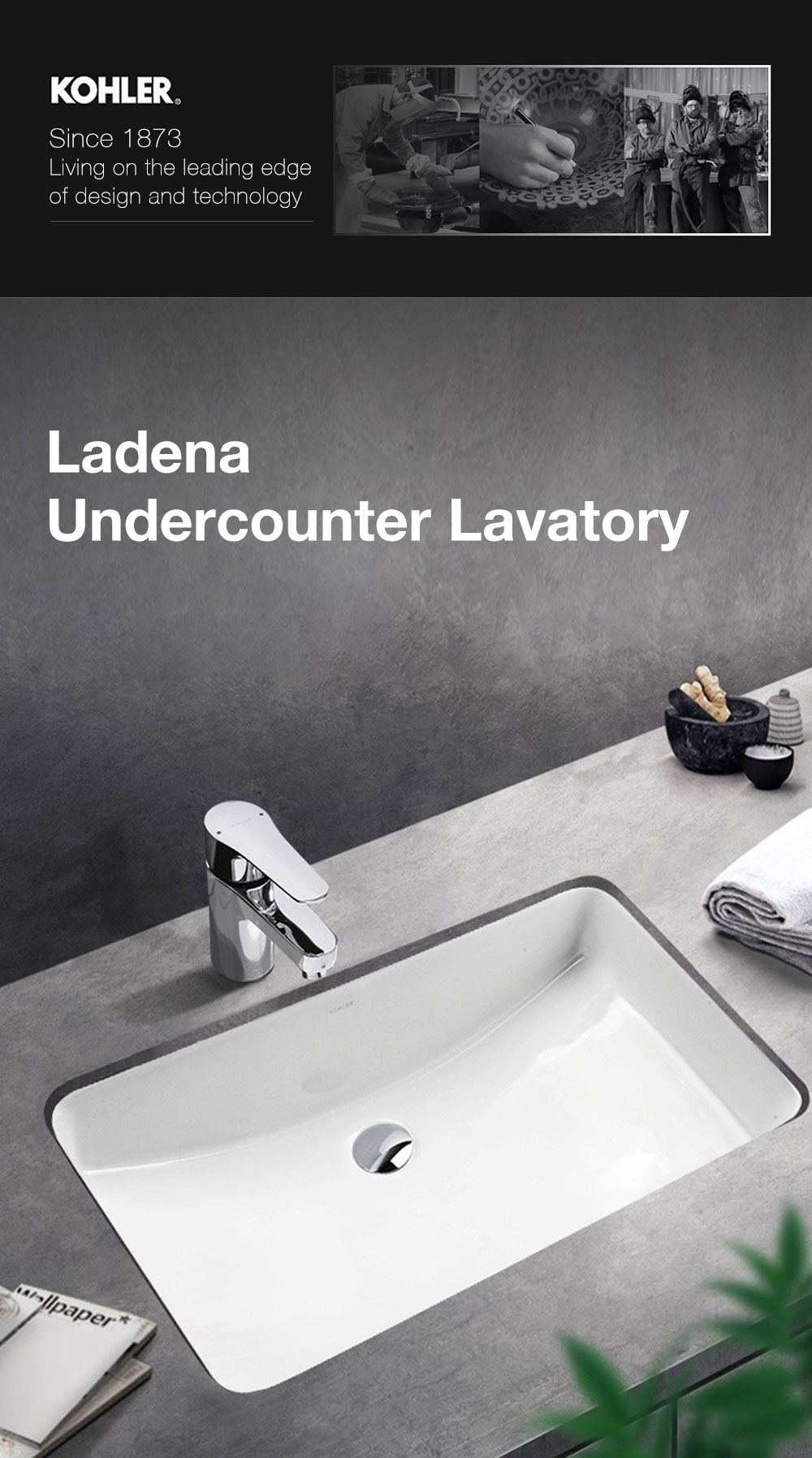 [DBS] Kohler Ladena Under-Counter Lavatory 18" (White) | Shopee Singapore