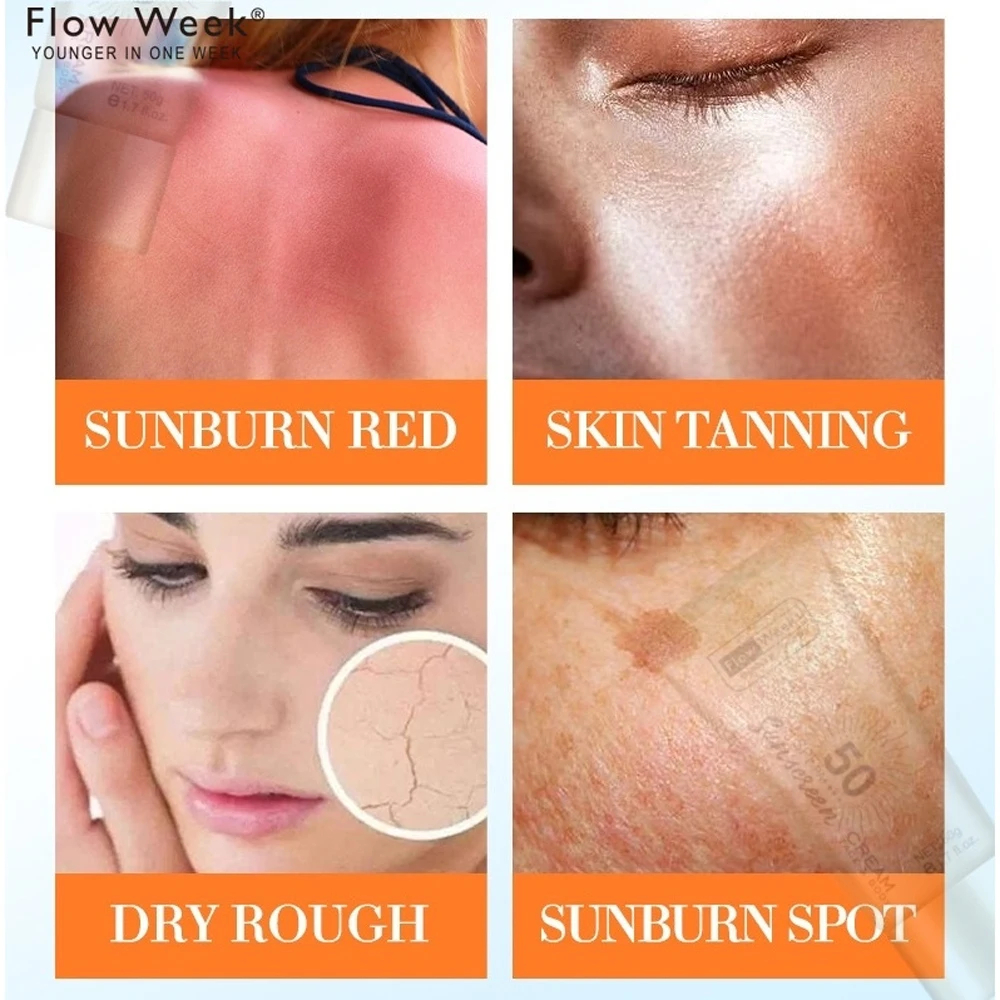 Flowweek Sunscreen SPF50 PA++++ UV Sun Protection Face Body Sunblock ...