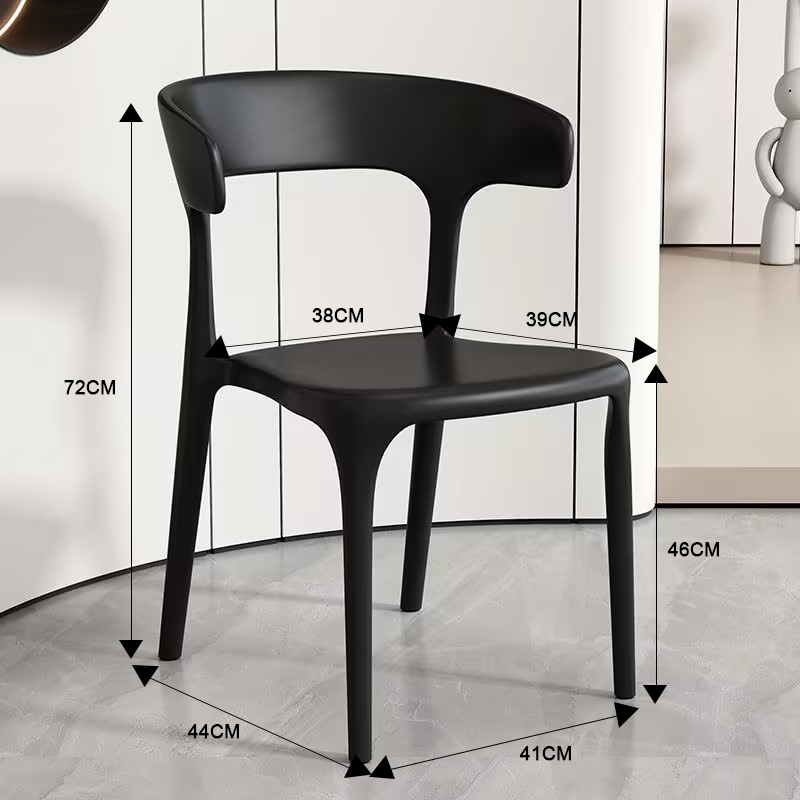 Nordic Plastic Chair Dining Chair with Comfort Arm Rest & Back Rest ...