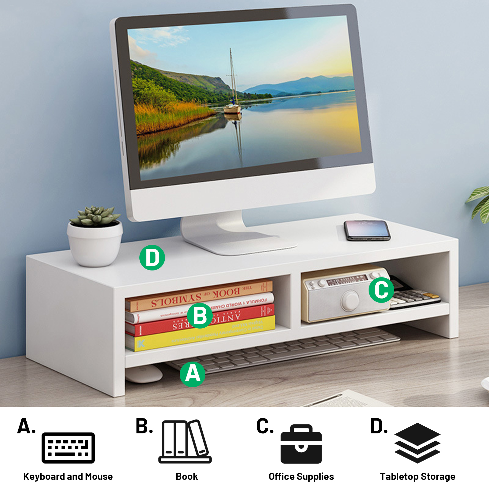 🇸🇬【SG STOCK】Wooden Monitor Stand / Monitor Riser / Ergonomic Laptop ...