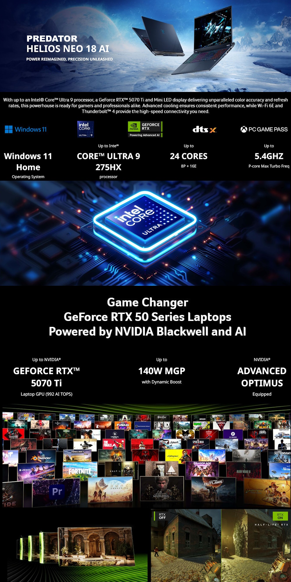 [FREE 007 First Light] [$300 OFF] [RTX5070TI & intel Core Ultra 9 ...