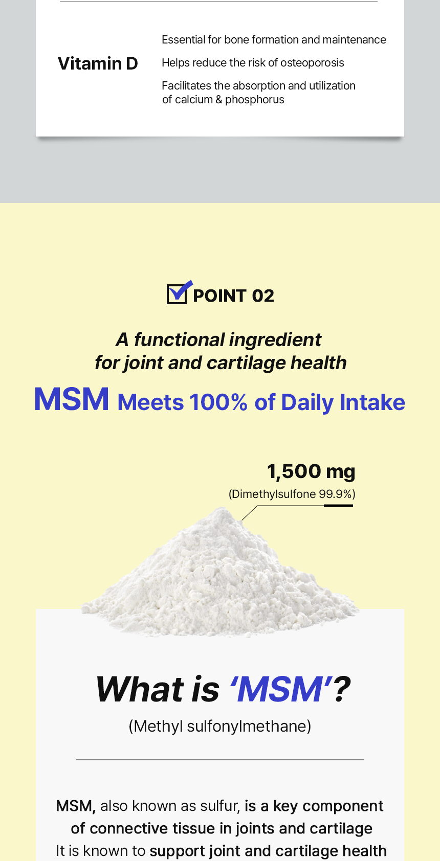 NUTRIONELIFE Real MSM for Strong Joint&Cartilage (1,000mg x 180 tablets ...