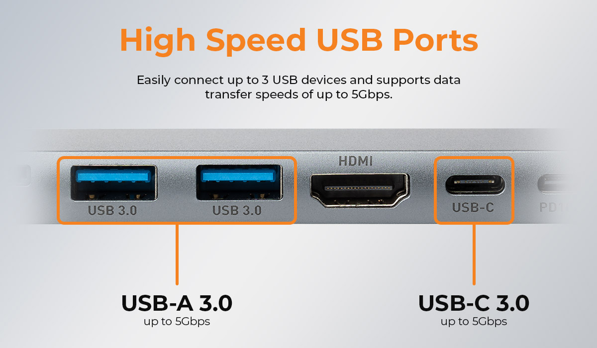 Tecgear 8 in 1 HUB, Type C Cable to 4K HDMI Port, SD/TF Card Reader ...