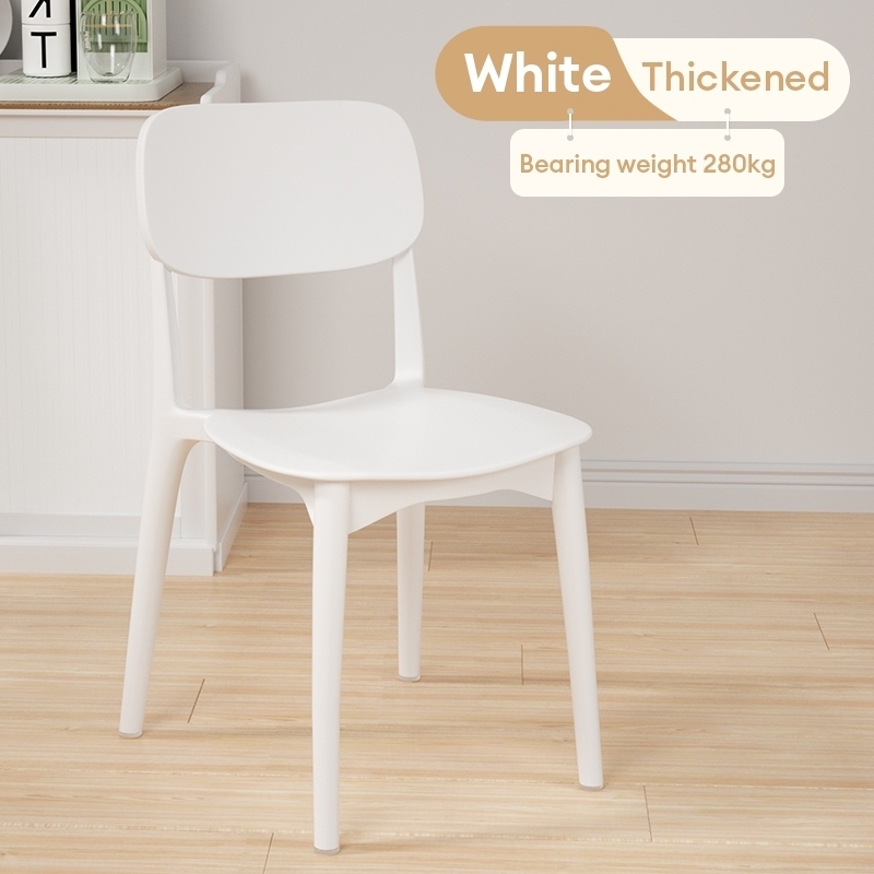 【Multi-Color】Nordic Plastic Chair Dining Chair Stackable Home Chair ...