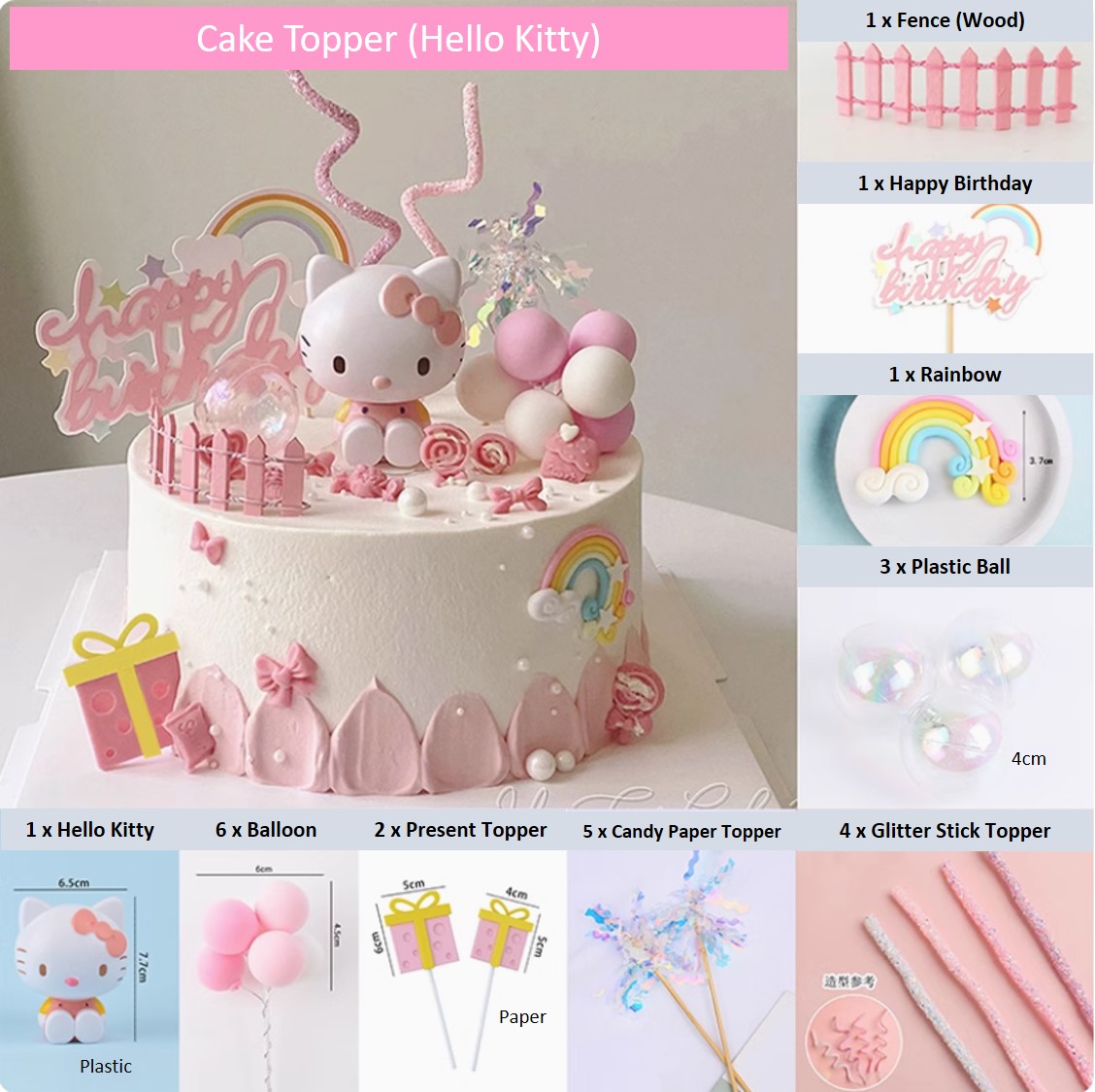 Cake Topper Sanrio Cake Topper Hello Kitty Kuromi Cake Topper ...